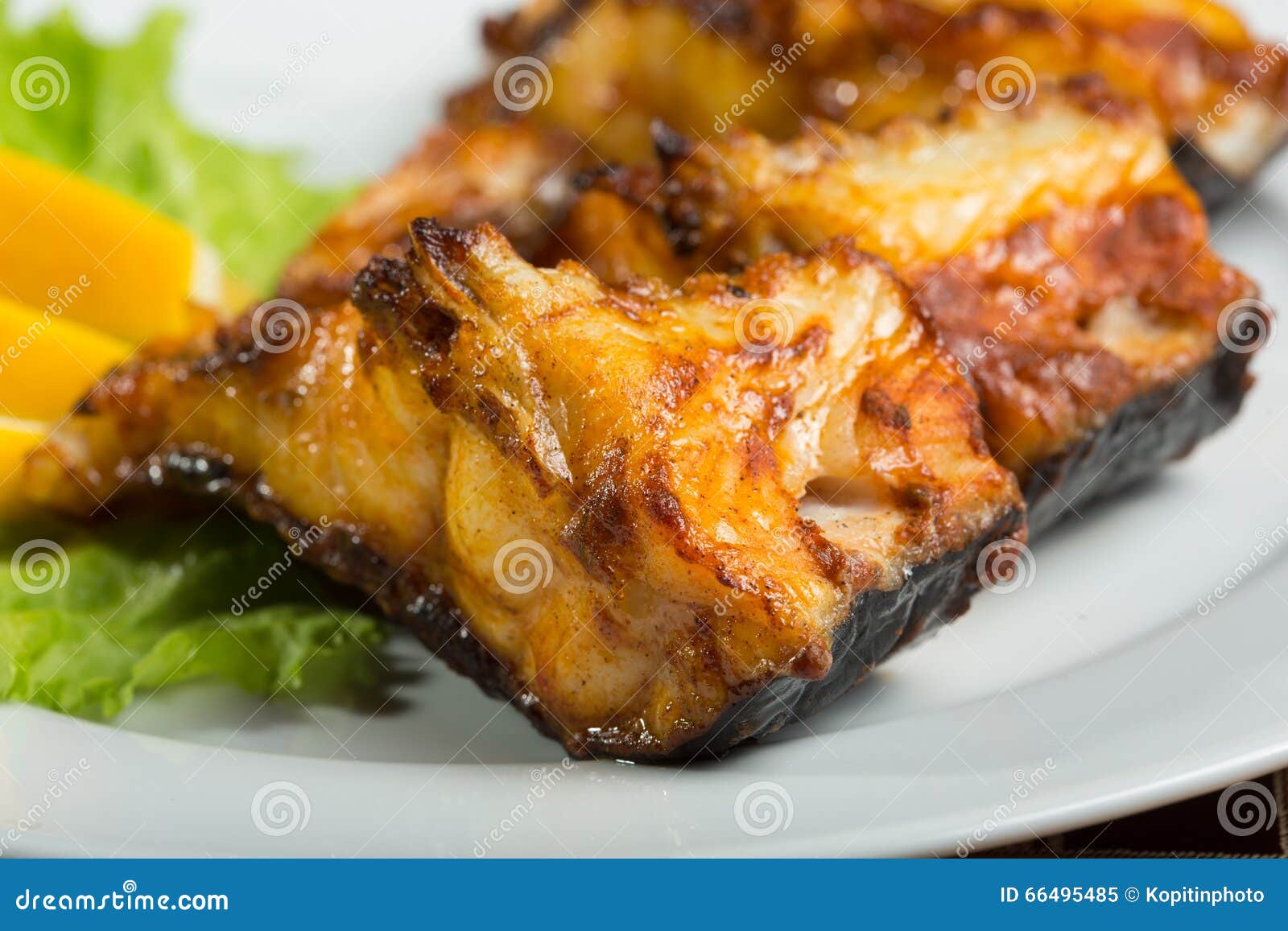 Fried Catfish. Delicious Fatty Fish on a Plate Stock Image - Image of ...