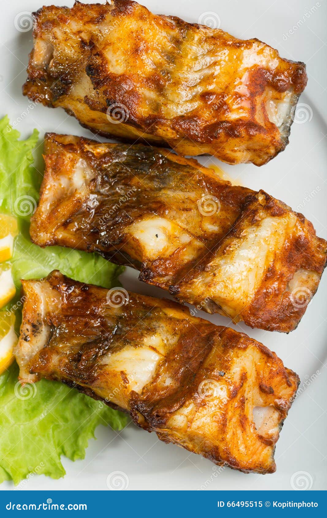 Fried Catfish. Delicious Fatty Fish on a Plate Stock Image - Image of ...