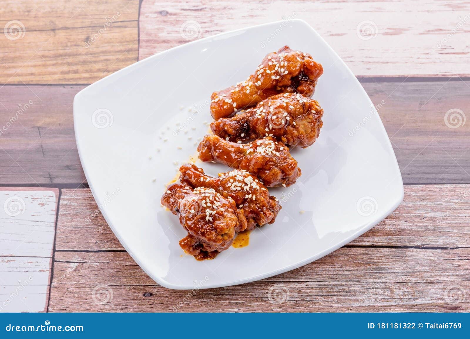 Fried Checken on White Plate Stock Photo - Image of meal, cuisine ...