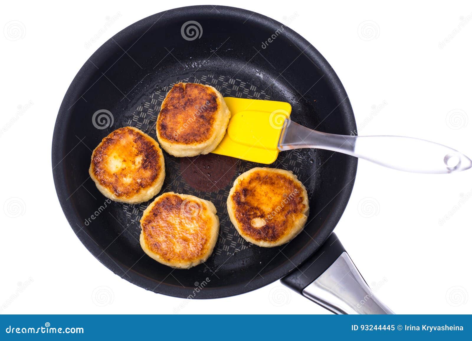 Fried Cheese Cakes in Frying Pan Stock Image - Image of curd, healthy ...