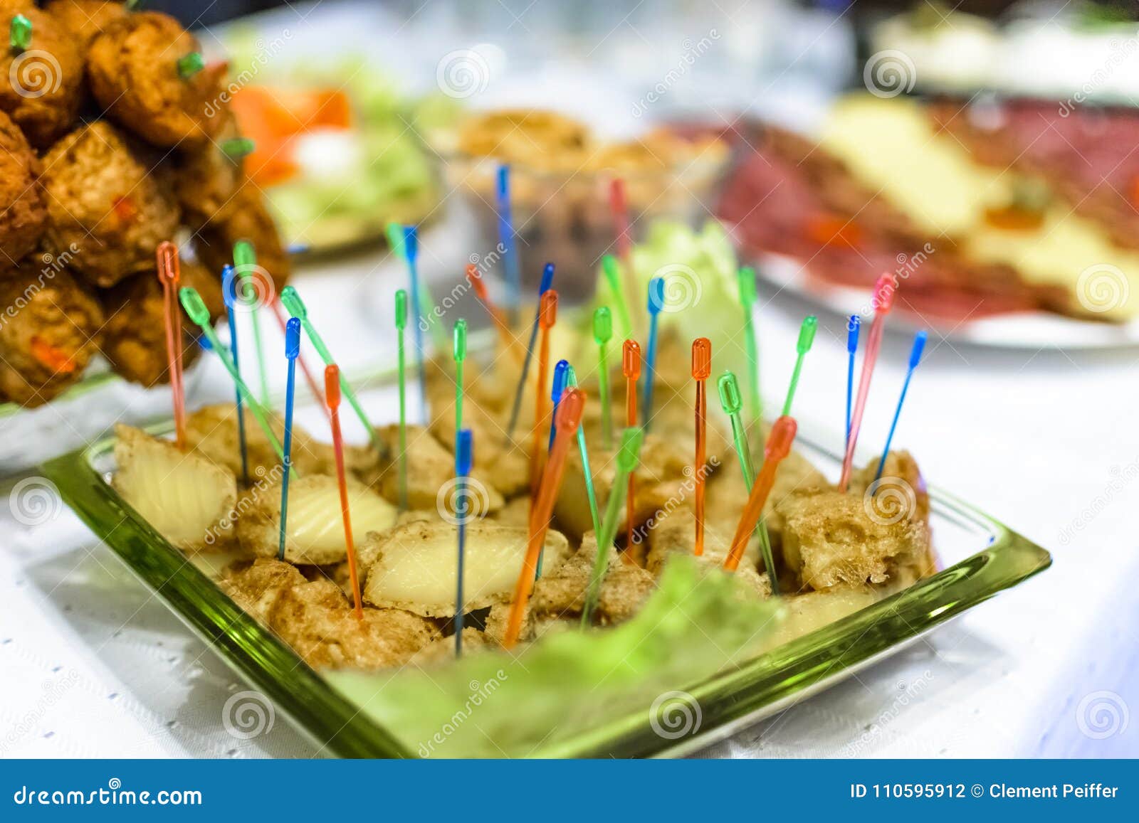 Fried Cheese with Toothpick Stock Photo - Image of goats, detail: 110595912