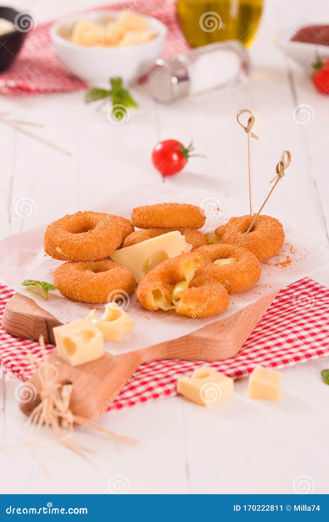 Fried cheese ring. stock image. Image of cheese, gourmet - 170222811