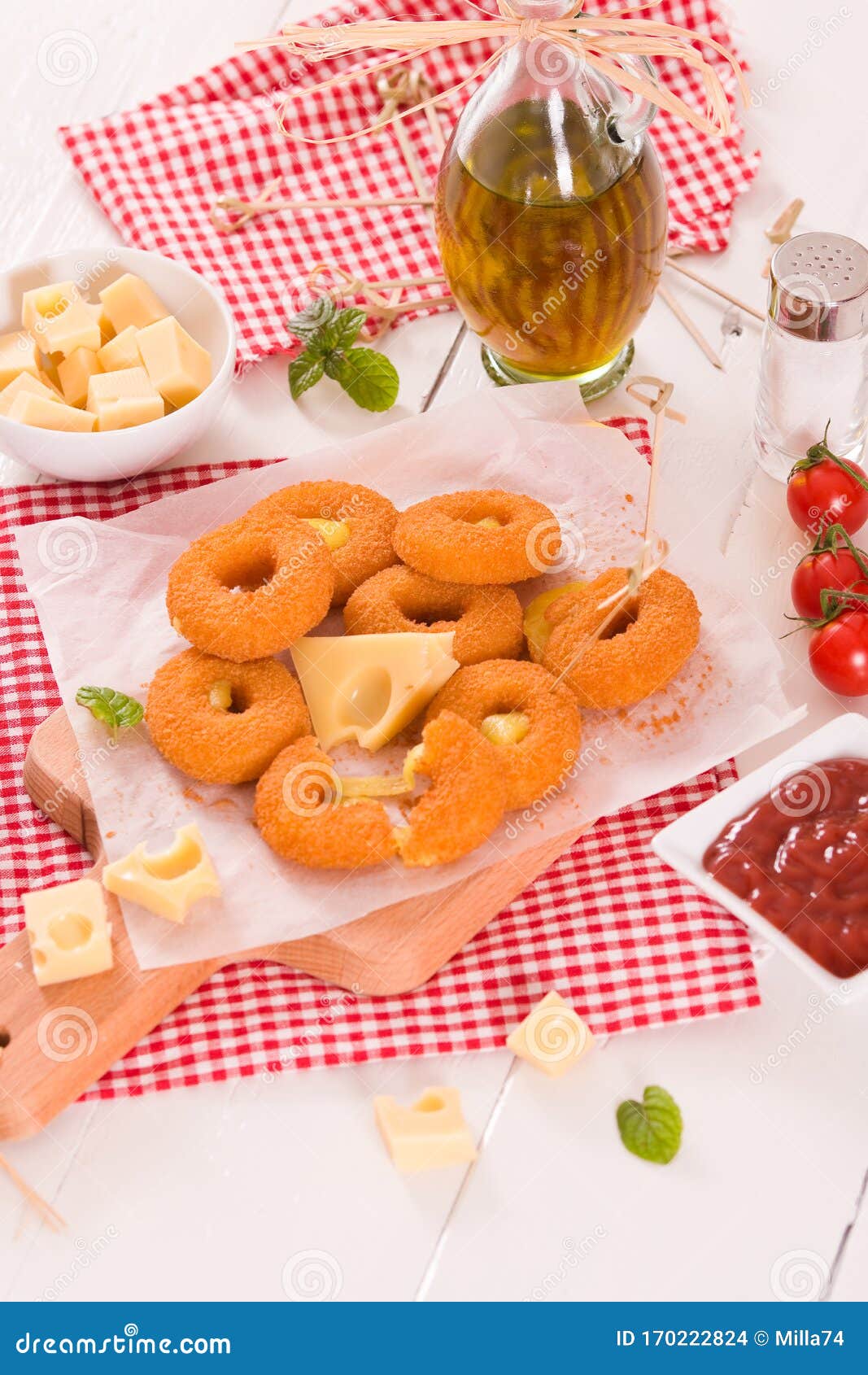 Fried cheese ring. stock photo. Image of cheese, appetizer - 170222824