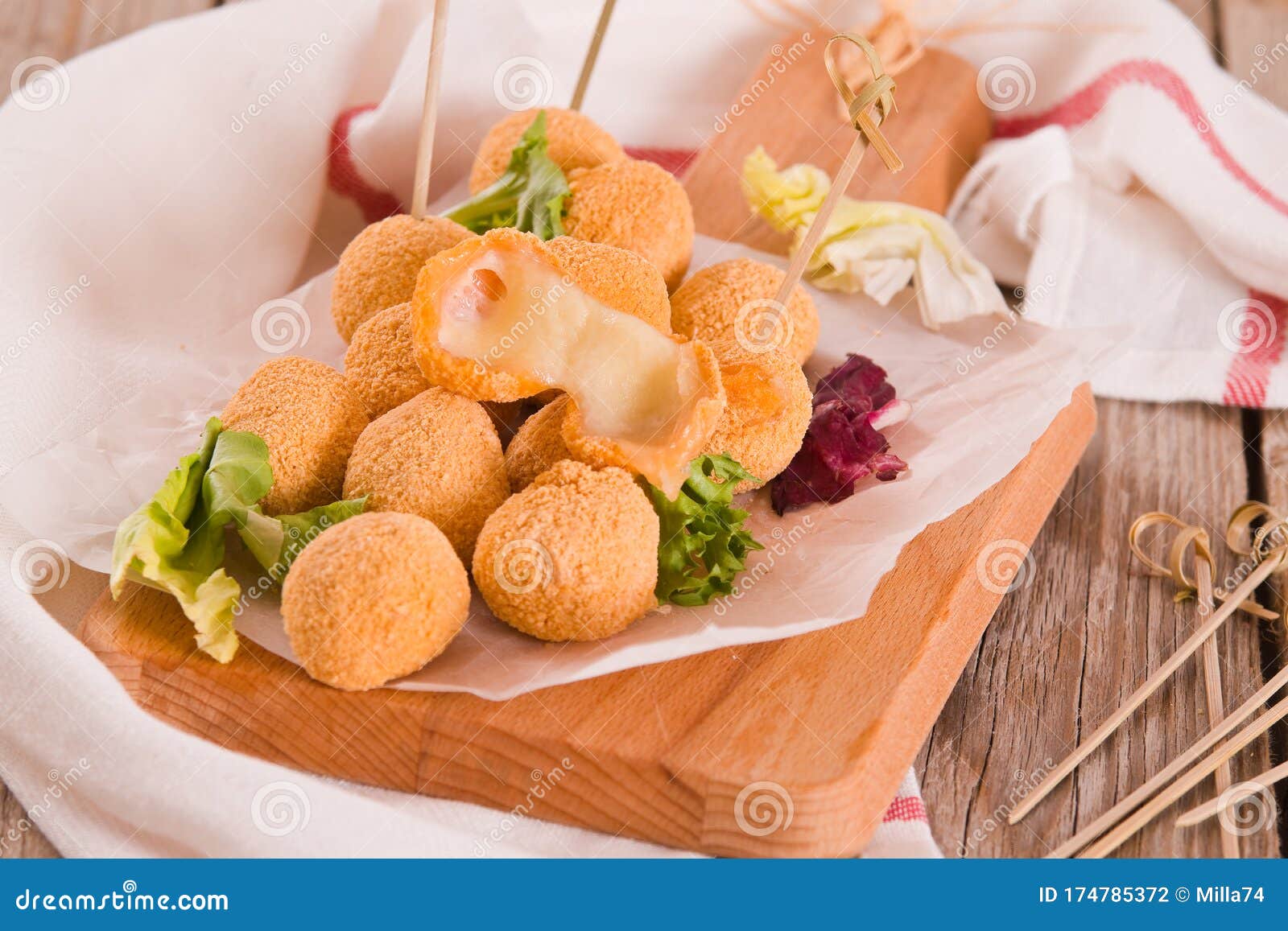 Fried cheese ring. stock photo. Image of homemade, delicious - 174785372