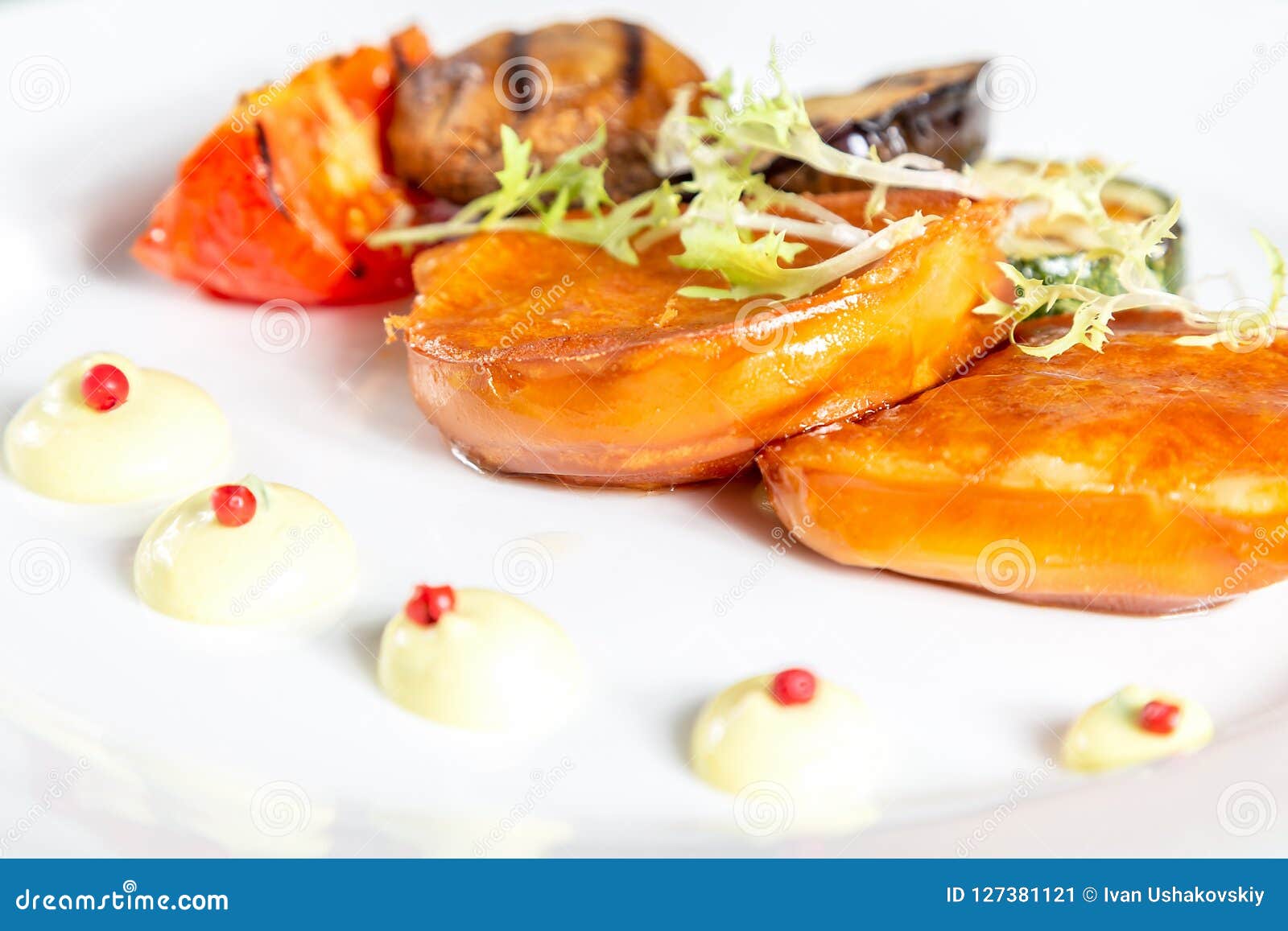 Fried Cheese Scamorza with Grilled Vegetables Stock Image - Image of ...