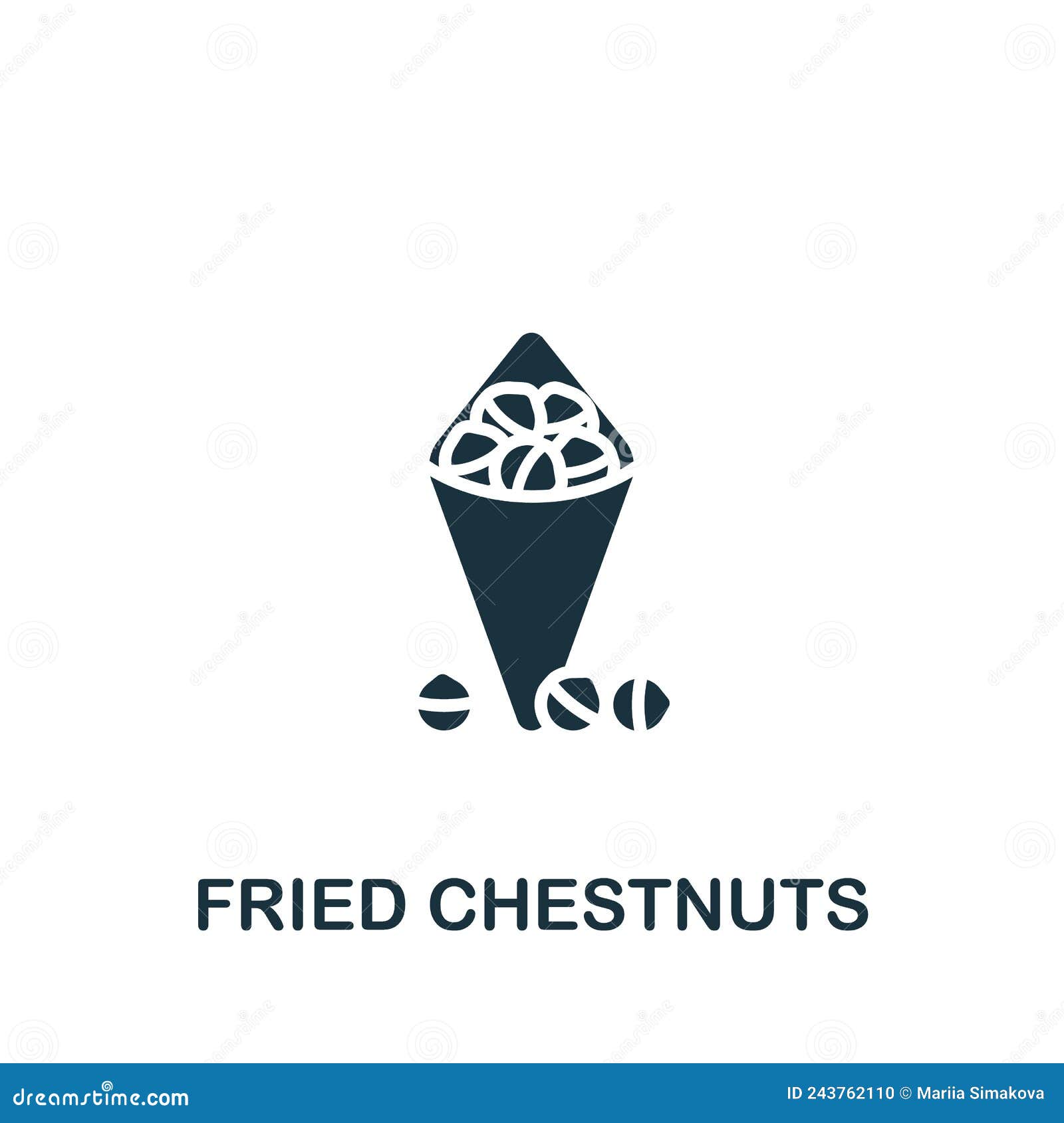 Fried Chestnuts Icon. Monochrome Simple Icon for Templates, Web Design ...