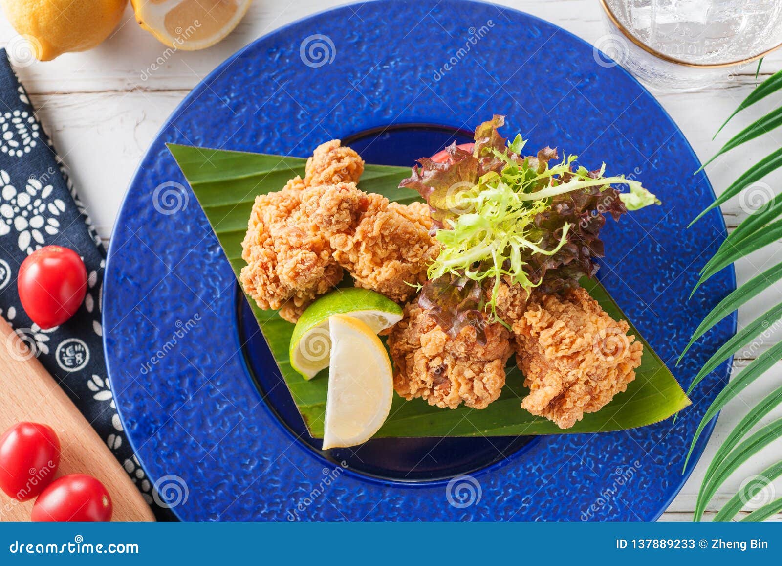 Fried chichen stock image. Image of rice, complete, quick - 137889233