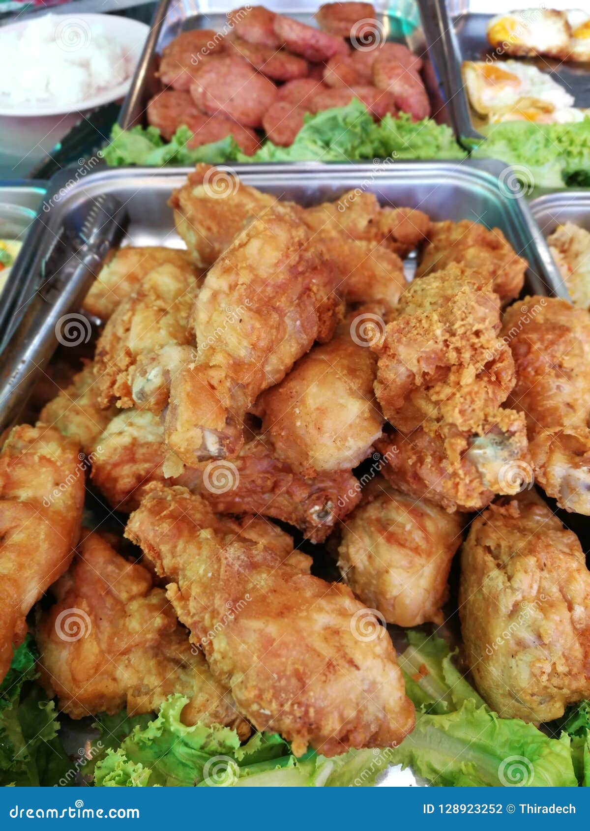 Fried Chicken As Background Stock Photo - Image of fried, lifestyle ...