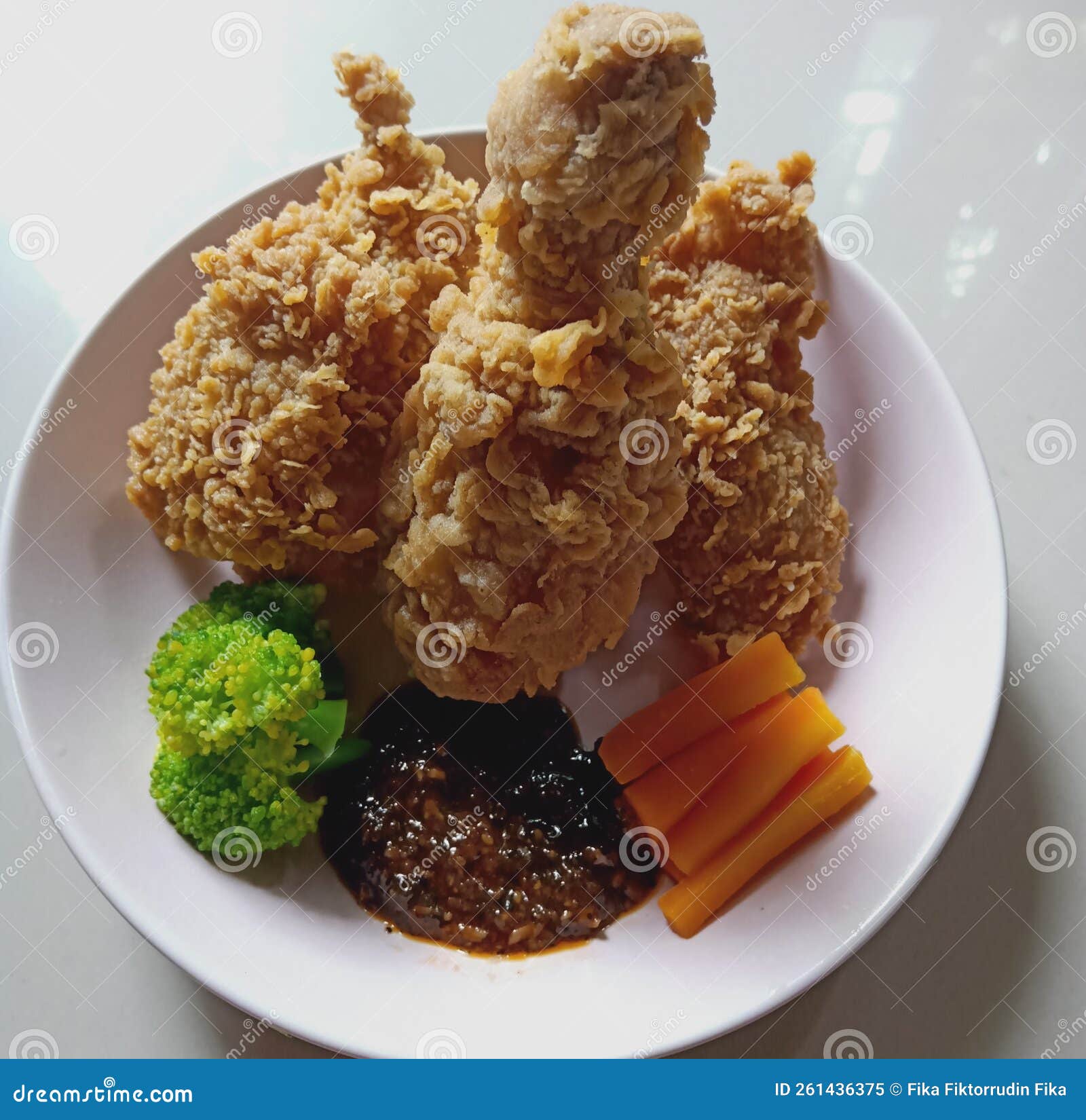 Fried Chicken with Black Paper Sauce Stock Image - Image of chicken ...
