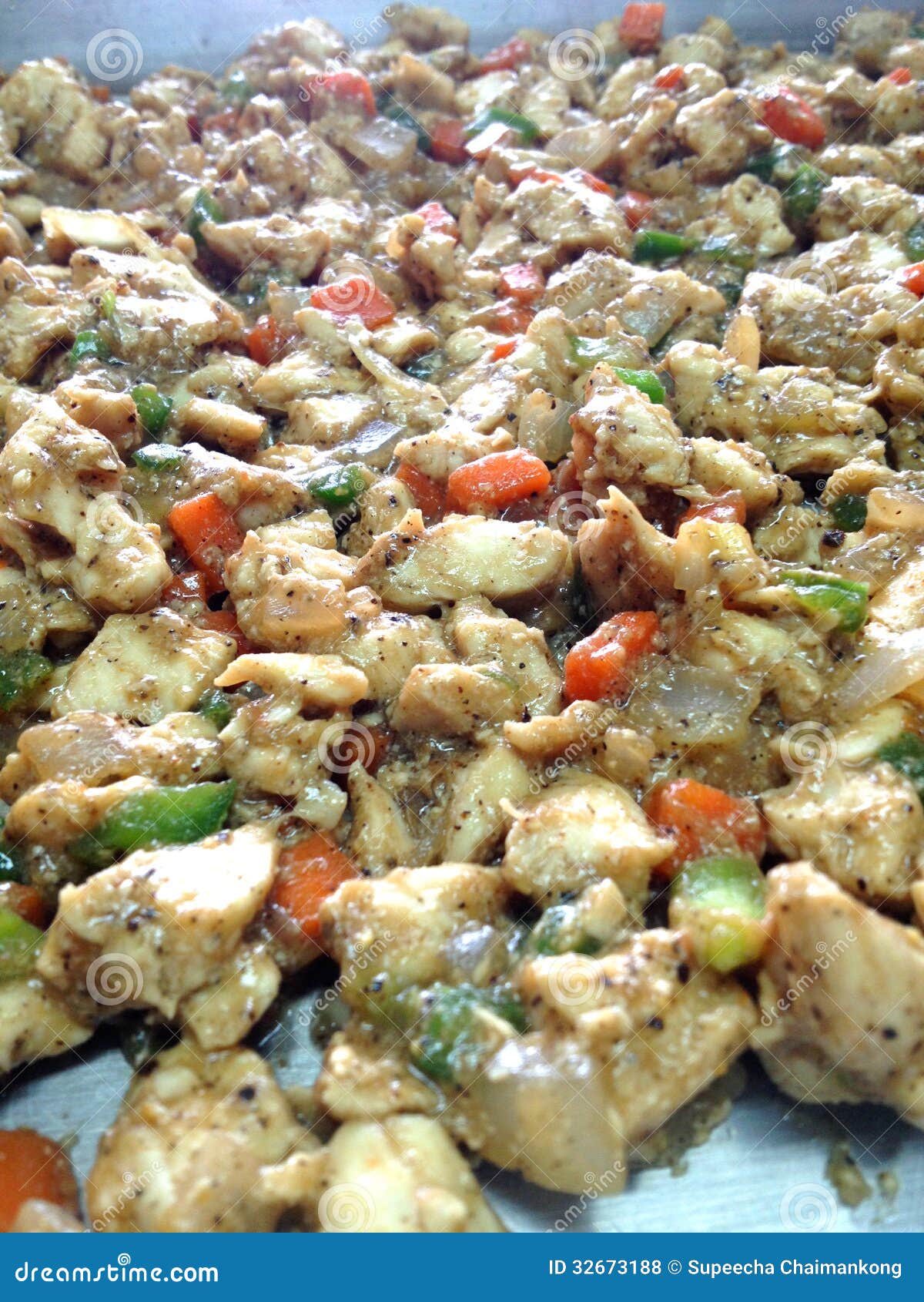 Fried Chicken with Black Pepper Stock Photo - Image of spicy, kitchen ...