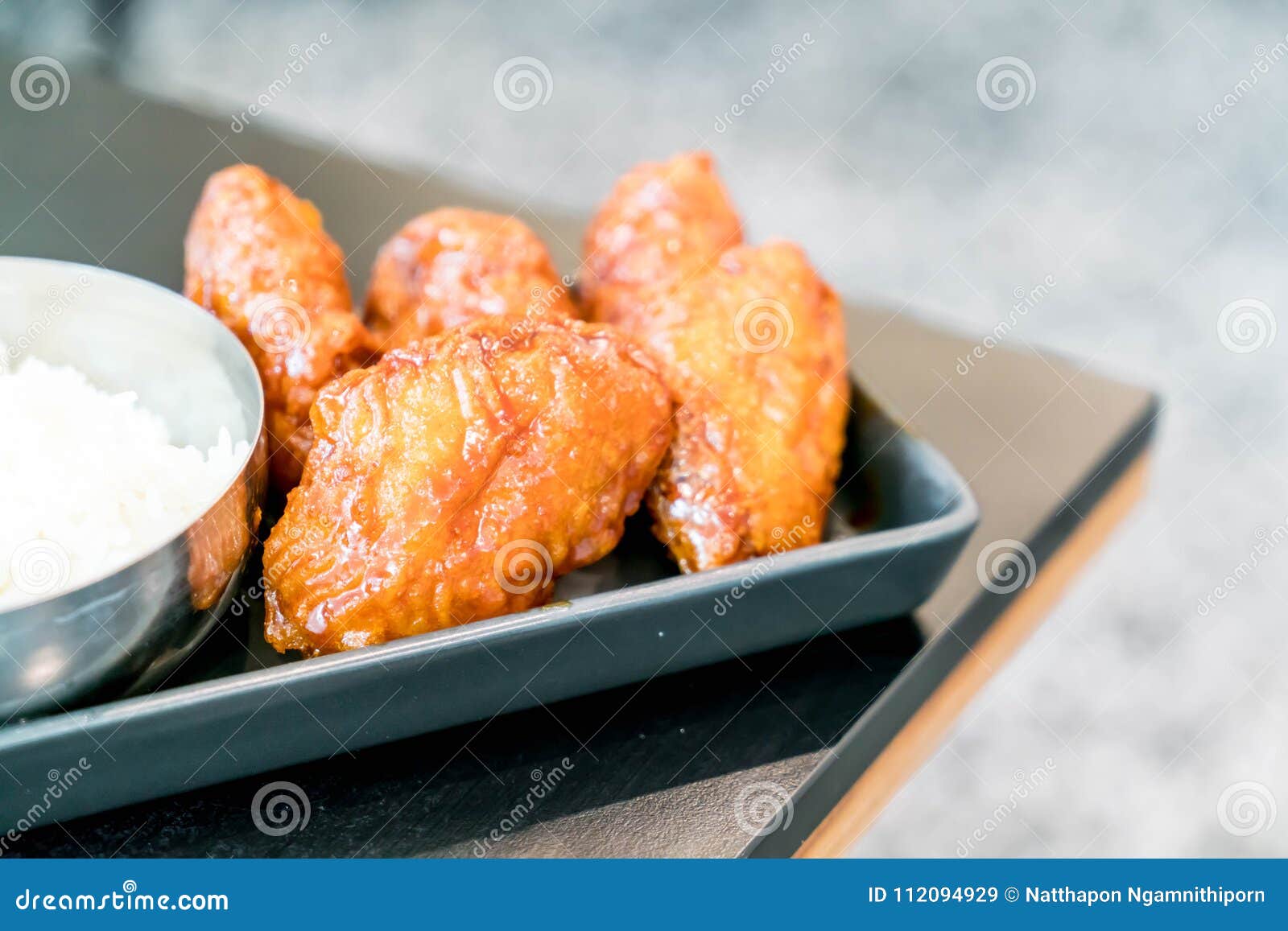 Fried chicken on plate stock image. Image of dinner - 112094929