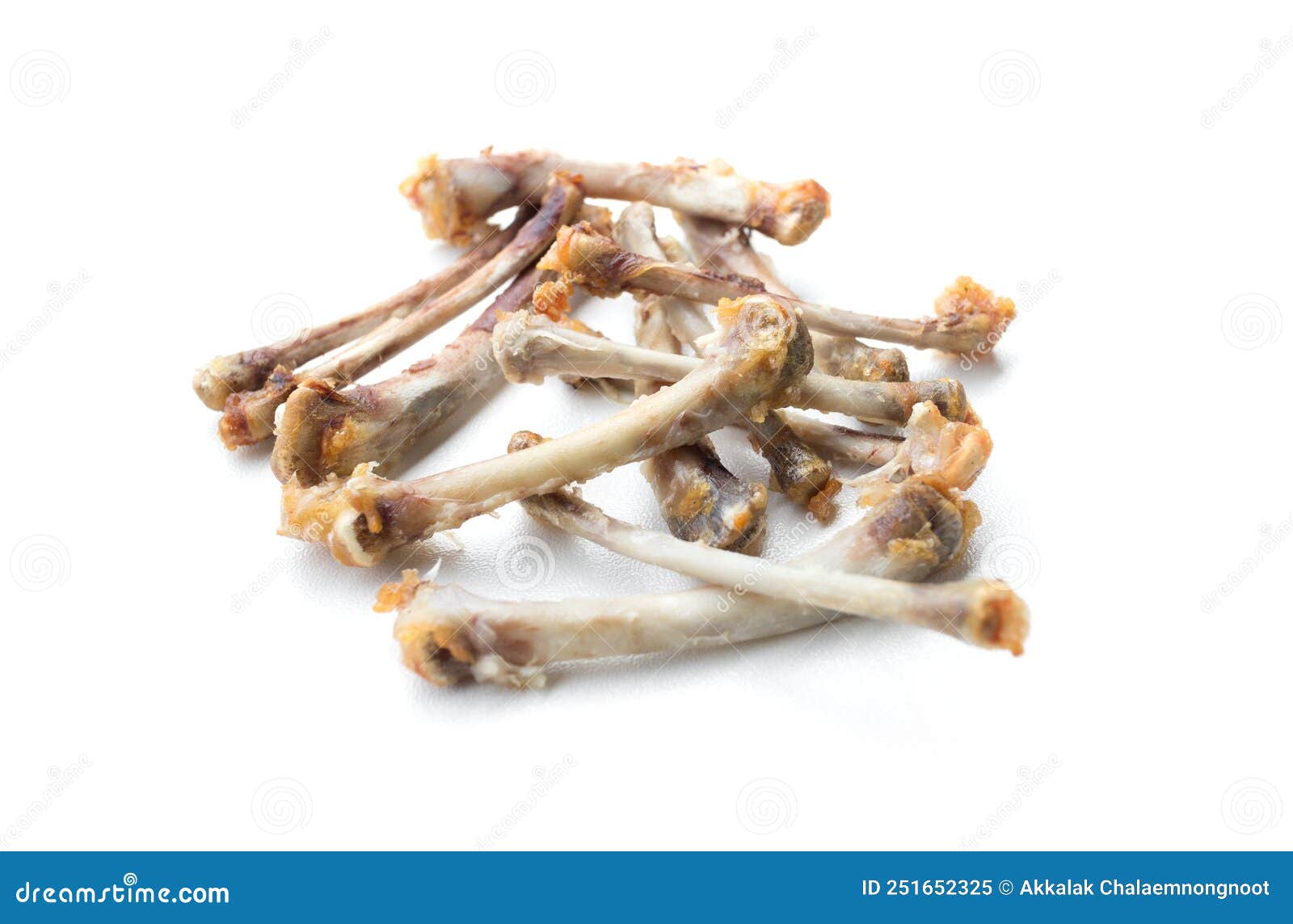 Fried Chicken Bones Isolated on White Background Stock Image - Image of ...