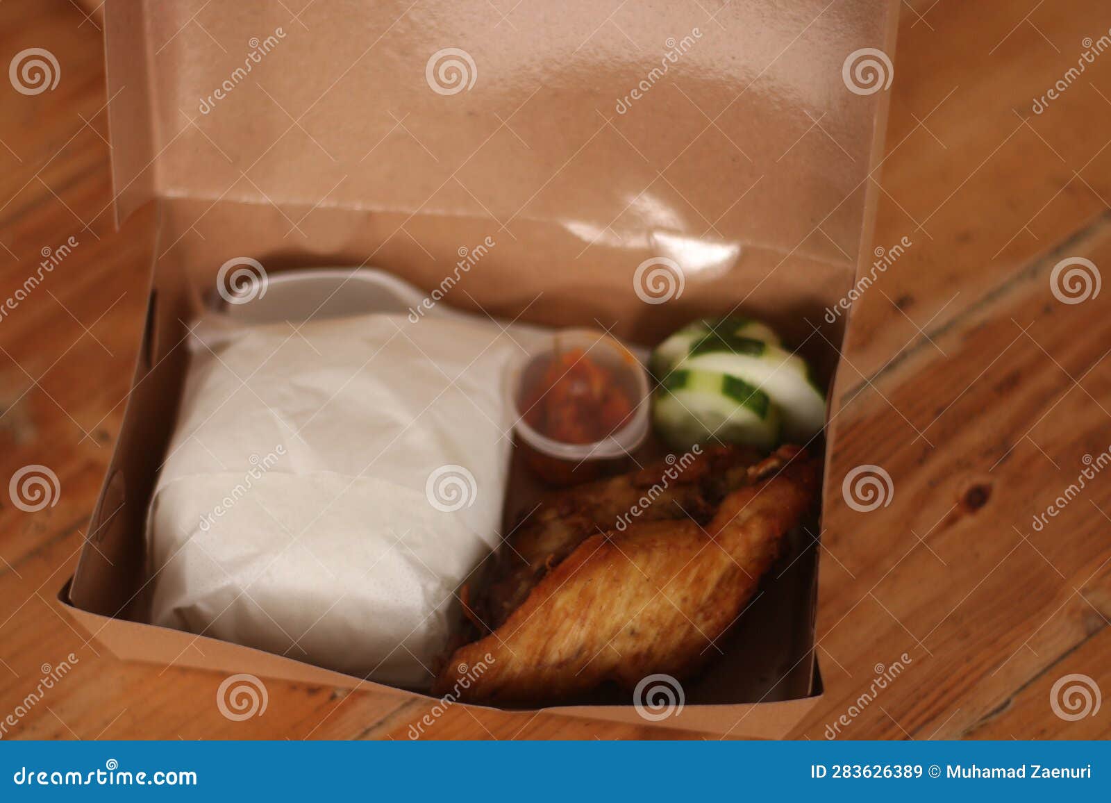 Fried chicken in a box stock image. Image of lunch, breakfast - 283626389