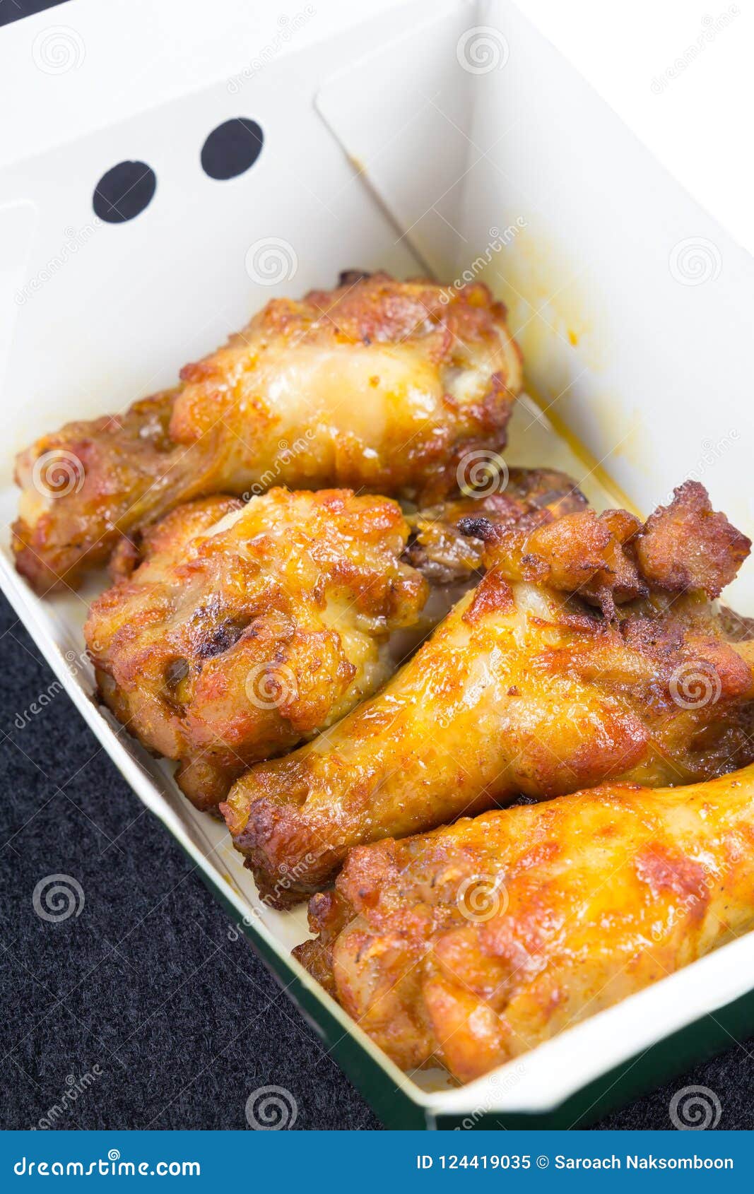 Fried Chicken in Cardboard Delivery Box Stock Image - Image of ...