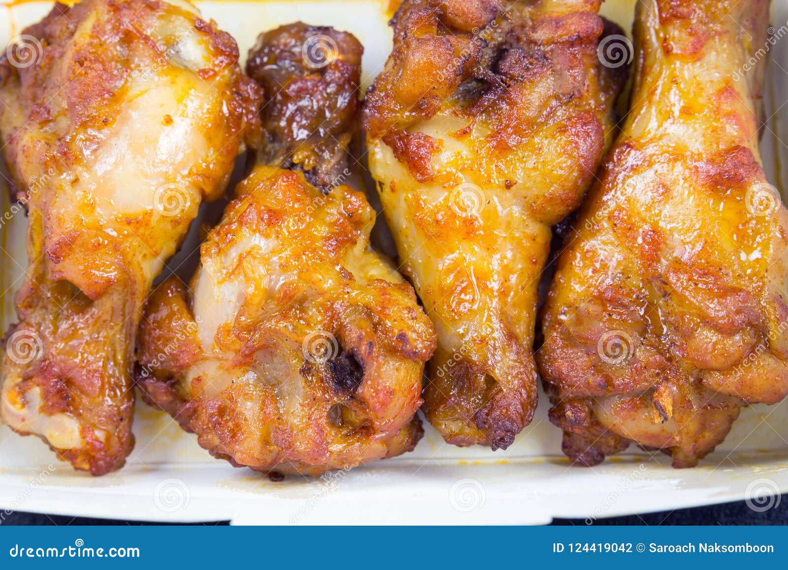 Fried Chicken in Cardboard Delivery Box Stock Photo - Image of ...