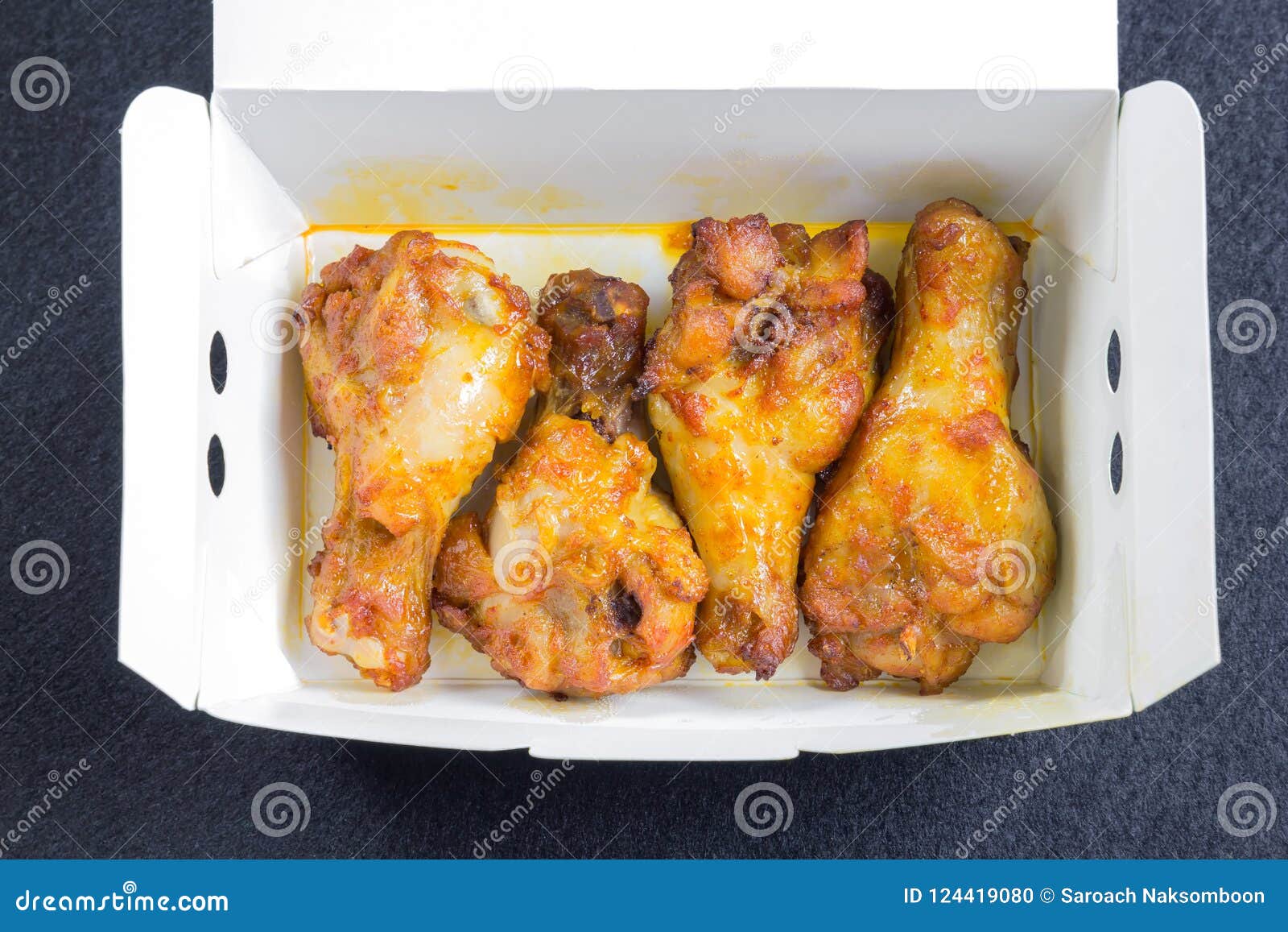 Fried Chicken in Cardboard Delivery Box Stock Photo - Image of meat ...