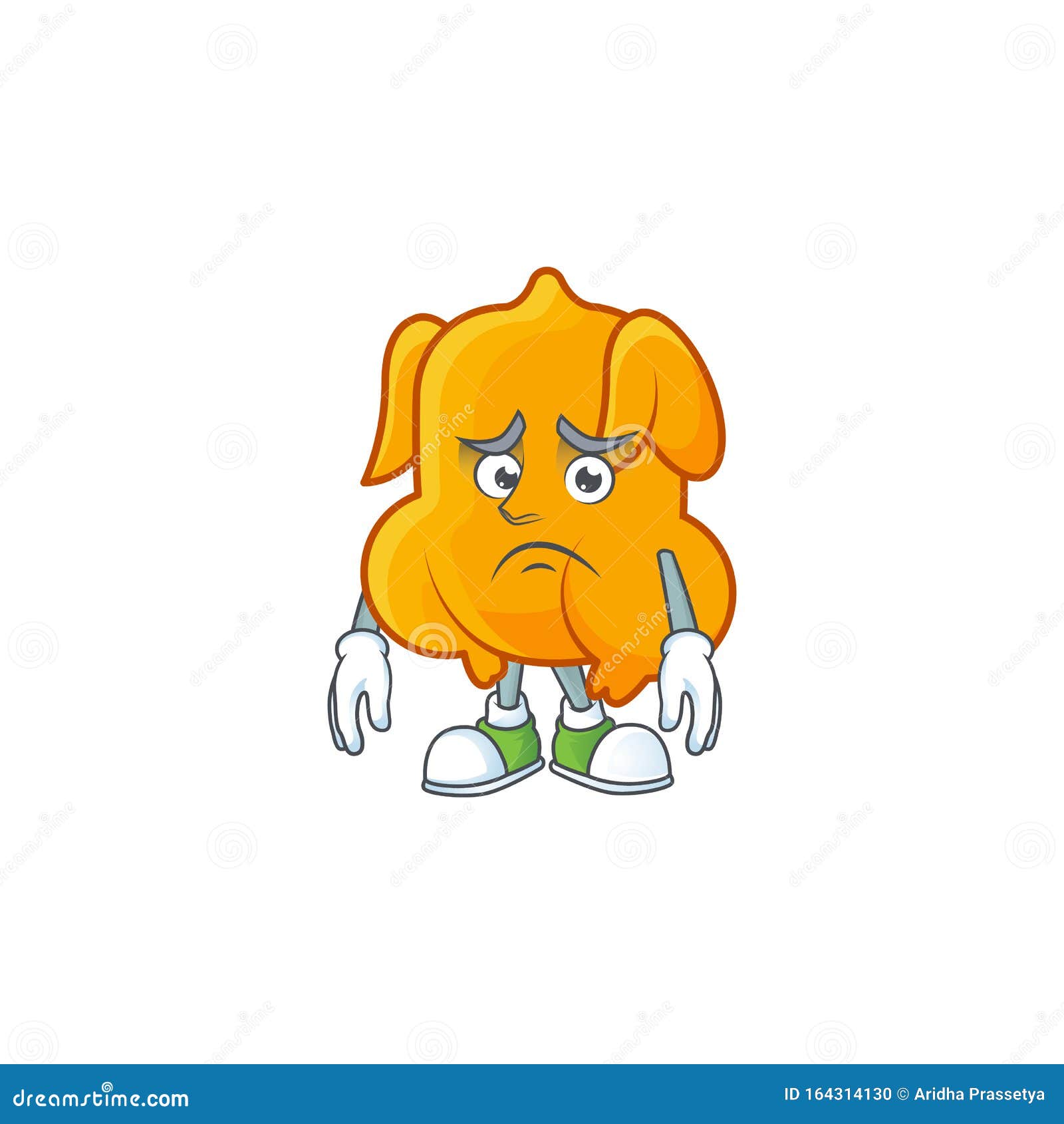 Fried Chicken Cartoon with the Character Afraid Stock Vector ...