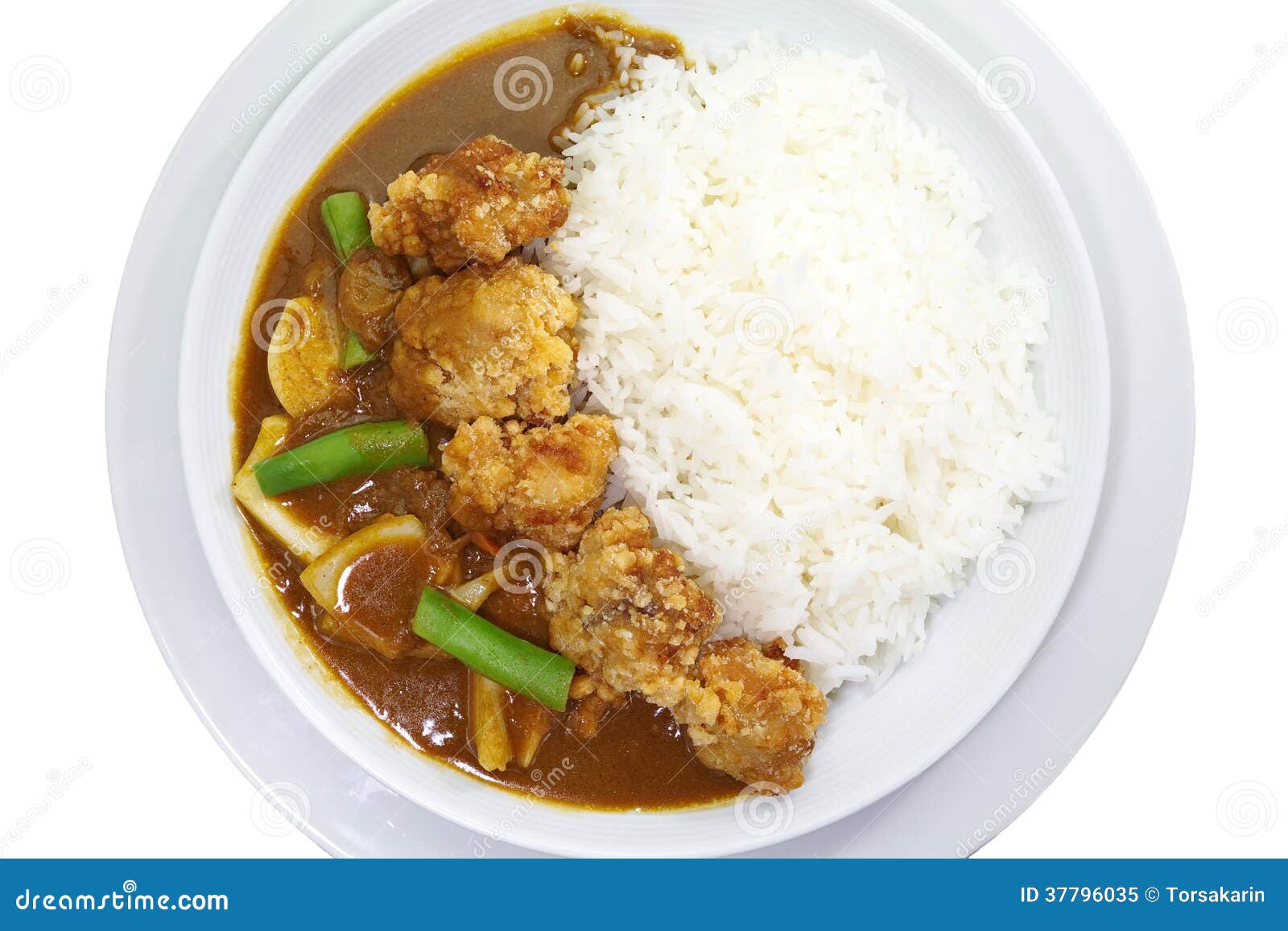 Fried chicken curry rice stock image. Image of japan - 37796035