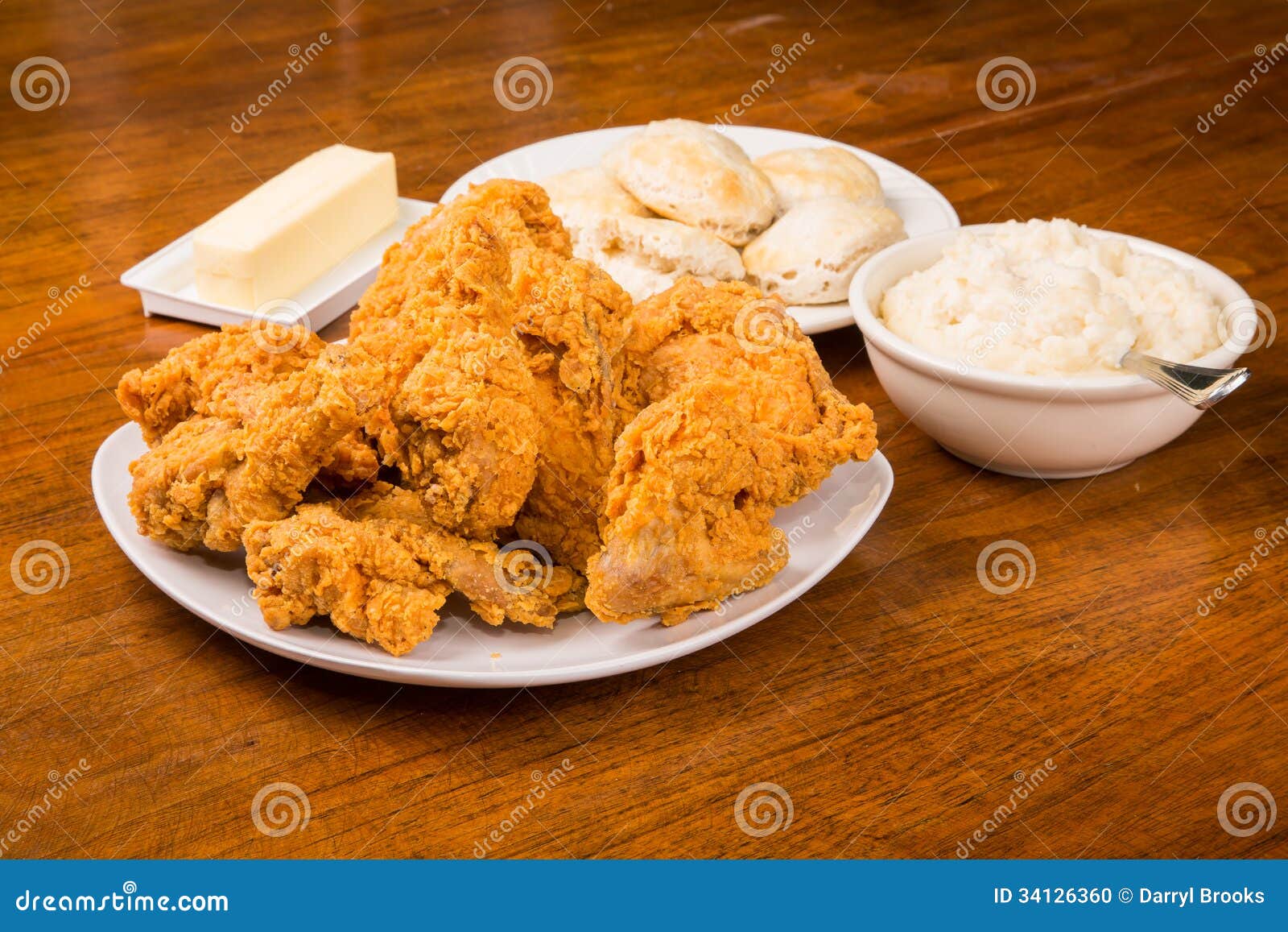 Fried Chicken Dinner stock photo. Image of chicken, breast - 34126360