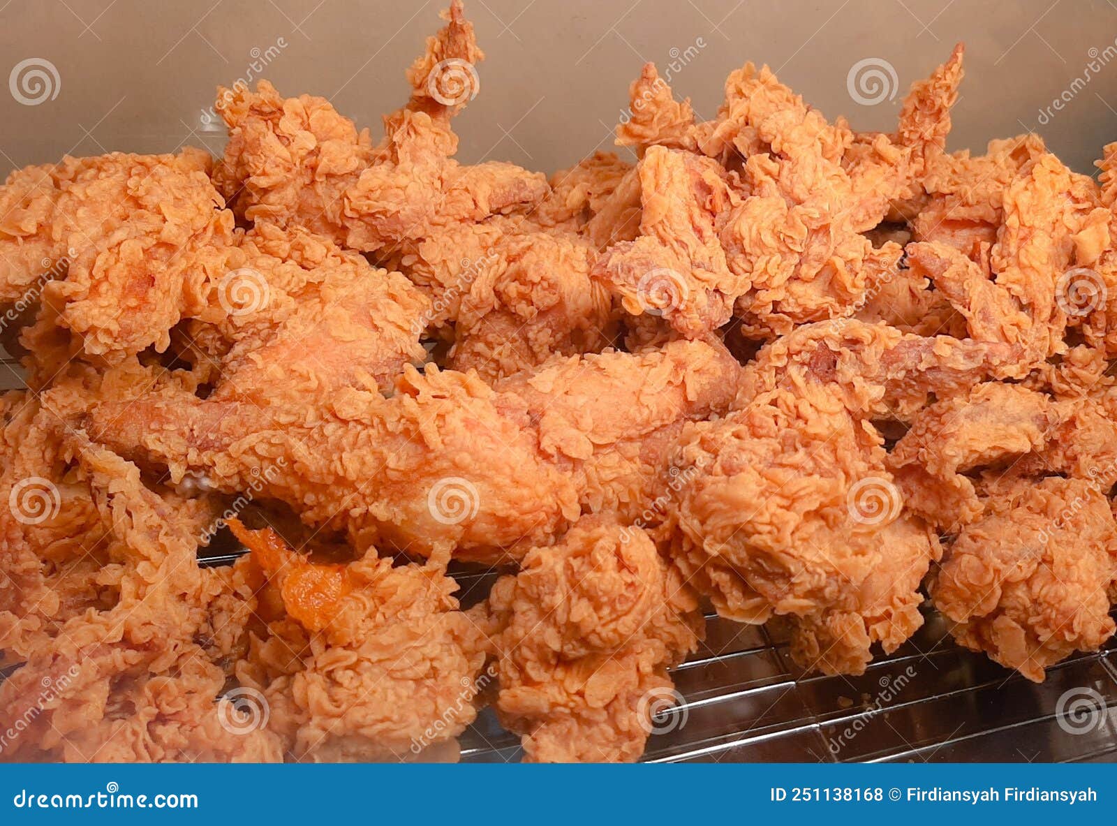 FRIED Chicken display stock photo. Image of food, crispy - 251138168