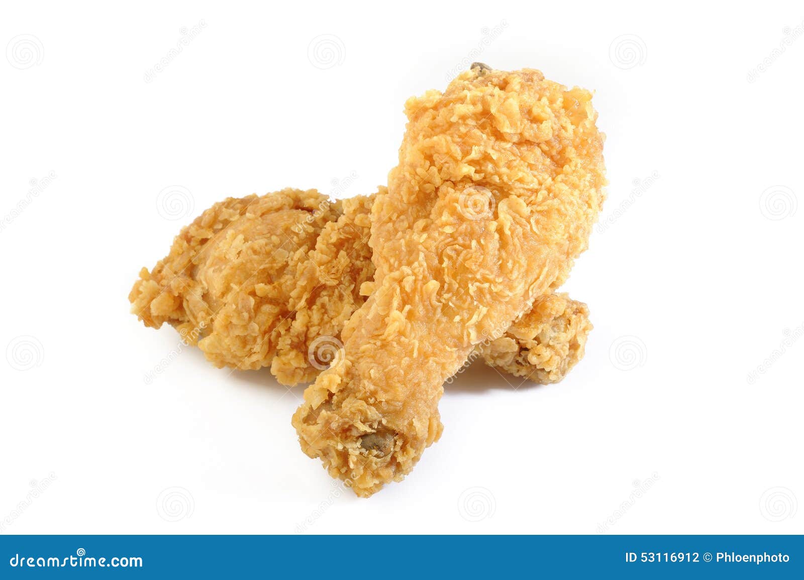 Fried Chicken Drumstick on a White Background Stock Photo - Image of ...