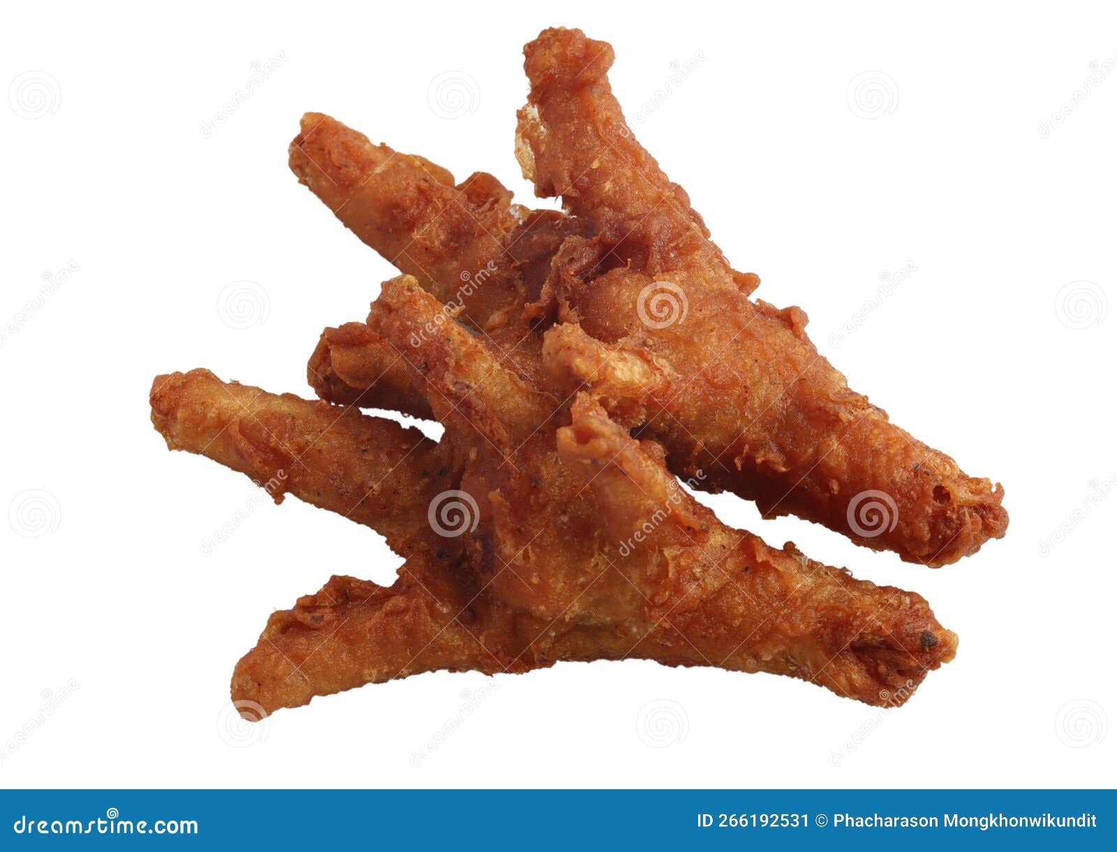 Fried Chicken Feet on a White Background Stock Image - Image of china ...