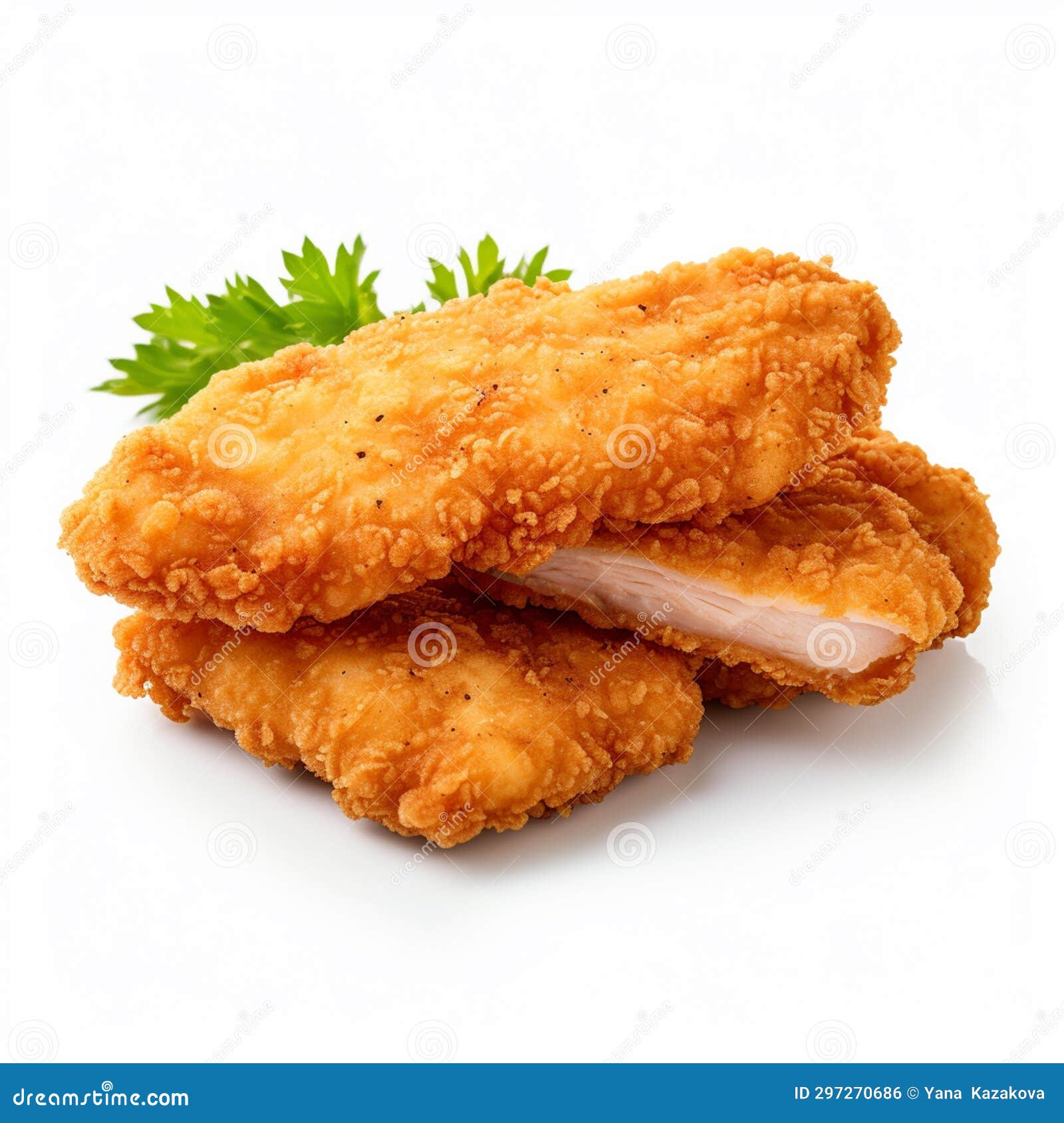 Fried Chicken Fillet on a White Background Stock Illustration ...