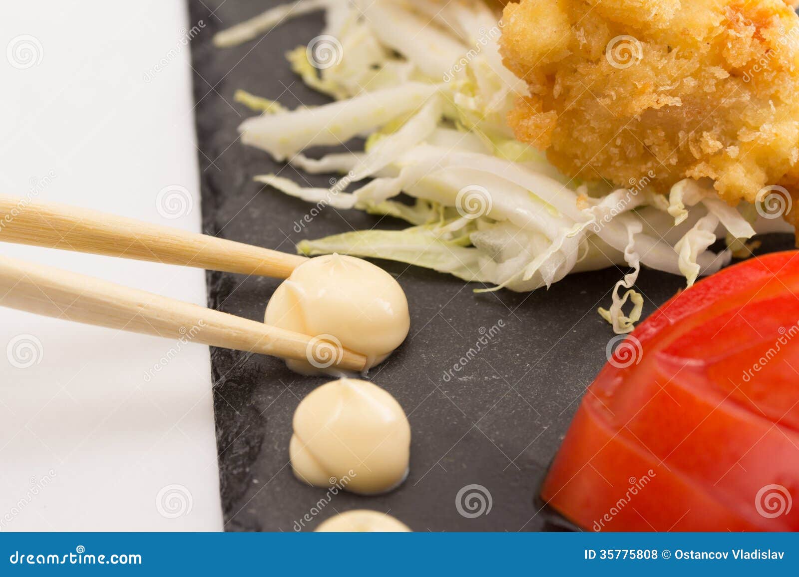 Fried chicken fillet stock photo. Image of ketchup, breast - 35775808