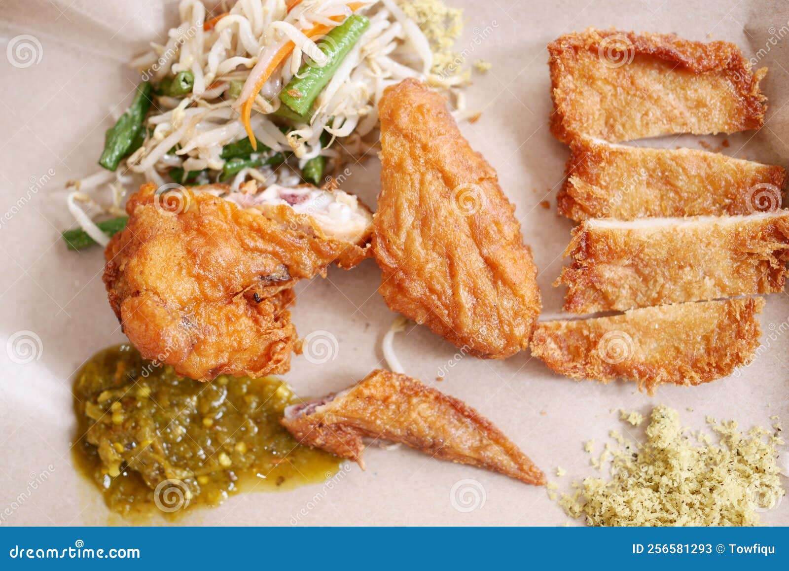 Fried Chicken Fillets on Plate on a Plate Stock Image - Image of ...