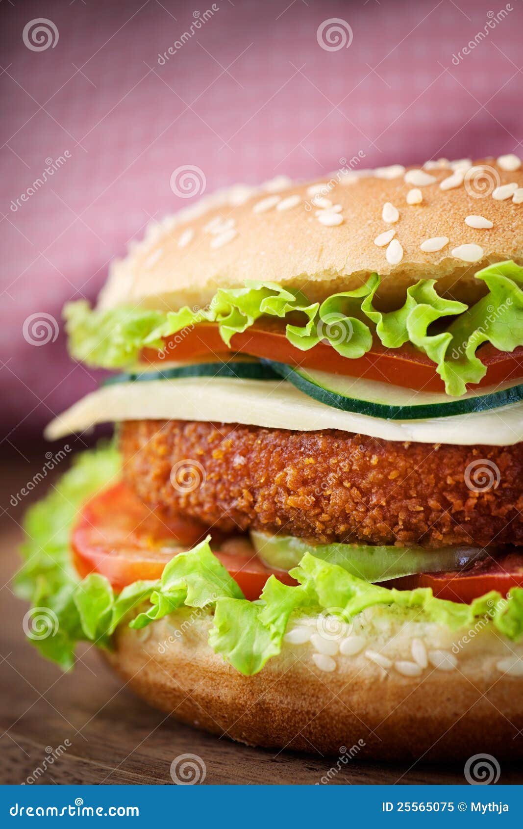 Fish Burger With Cheese And Mayonnaise Close Up Isolated On White ...