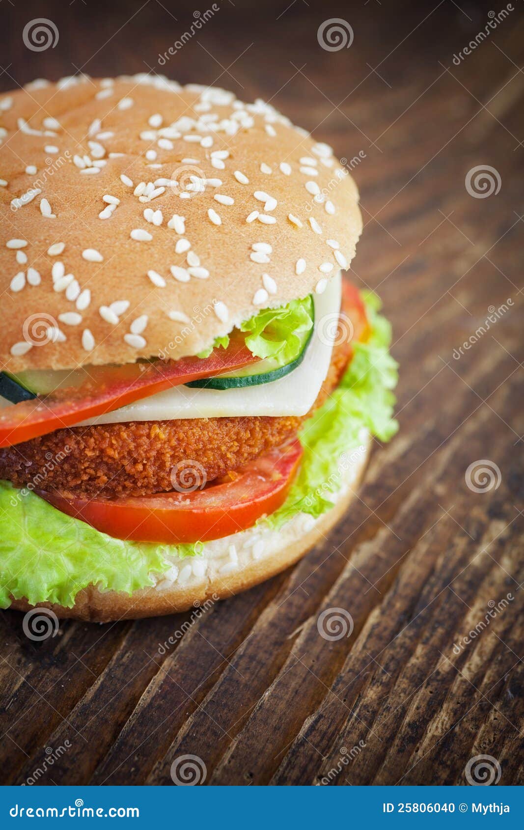 Fish Burger With Cheese And Mayonnaise Close Up Isolated On White ...