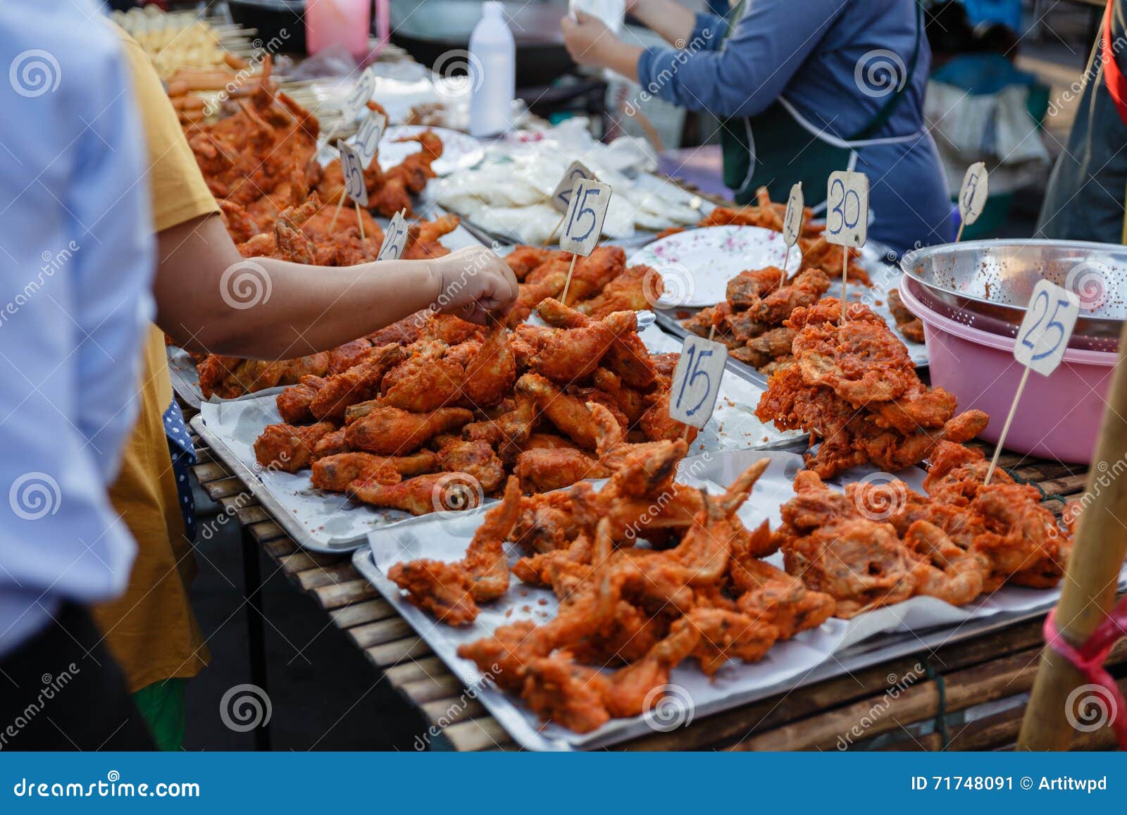 Fried Chicken in the Flea Market Stock Image - Image of fried, greasy ...