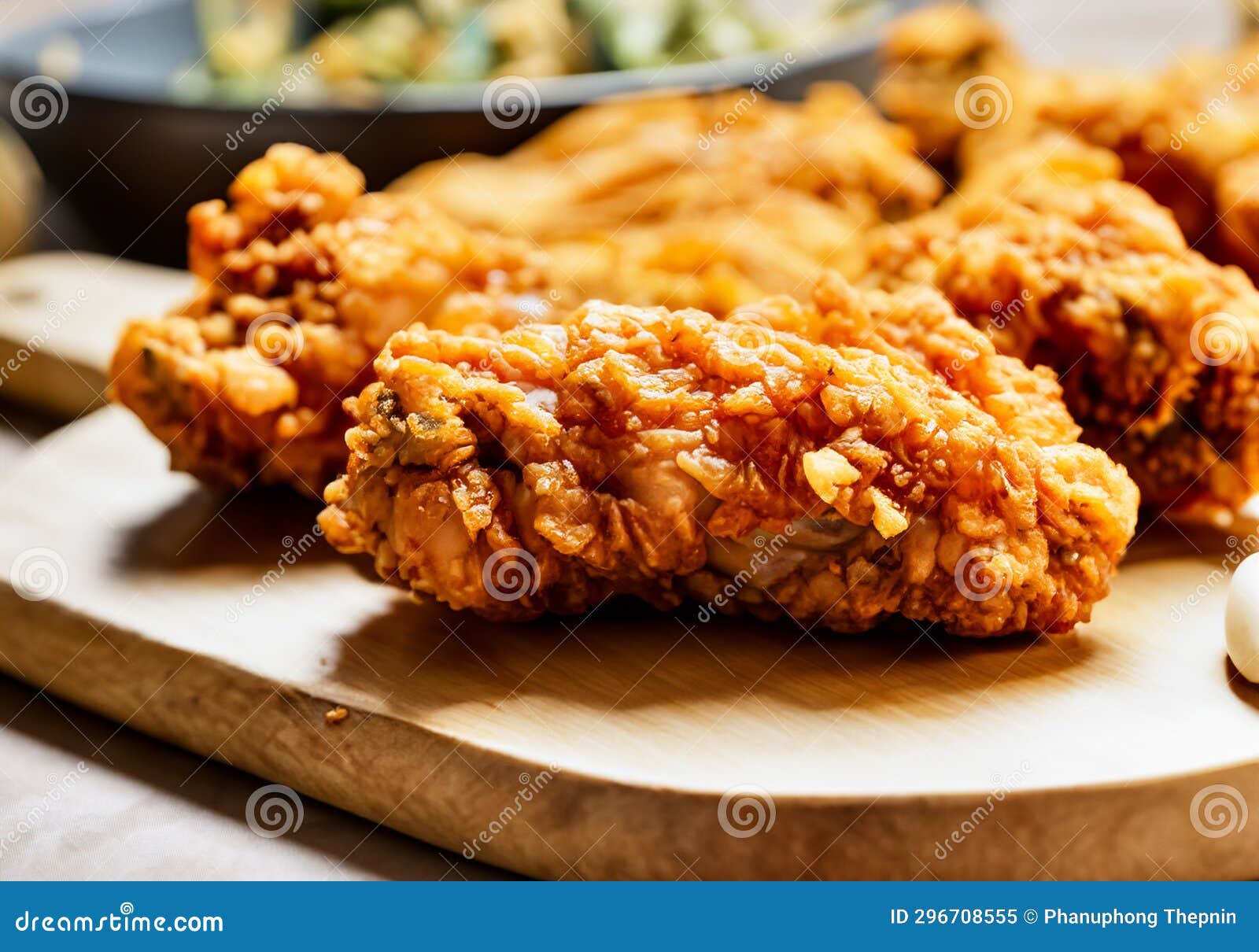 Fried chicken stock illustration. Illustration of golden - 296708555