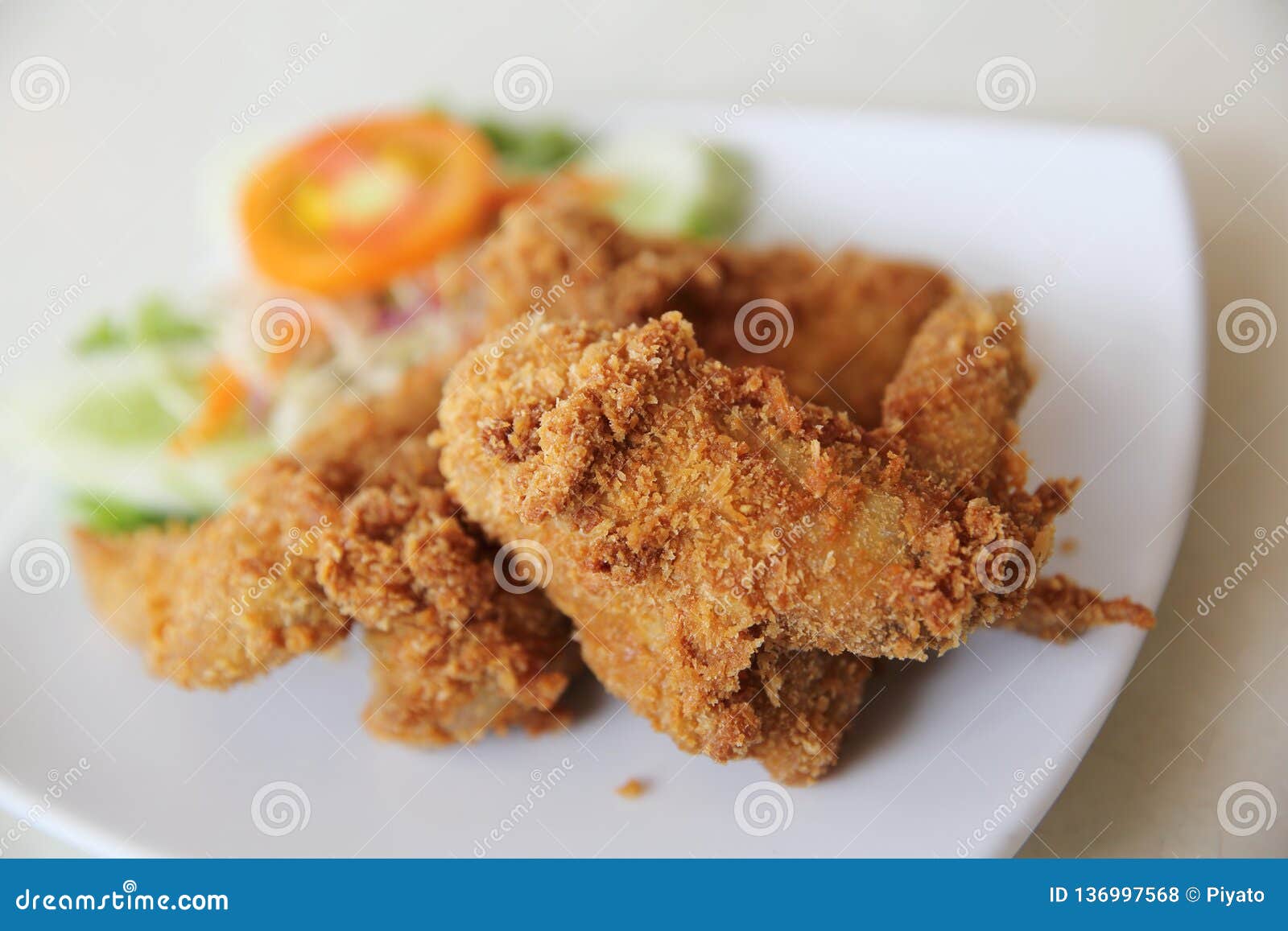 Fried chicken stock photo. Image of fresh, food, plate - 136997568