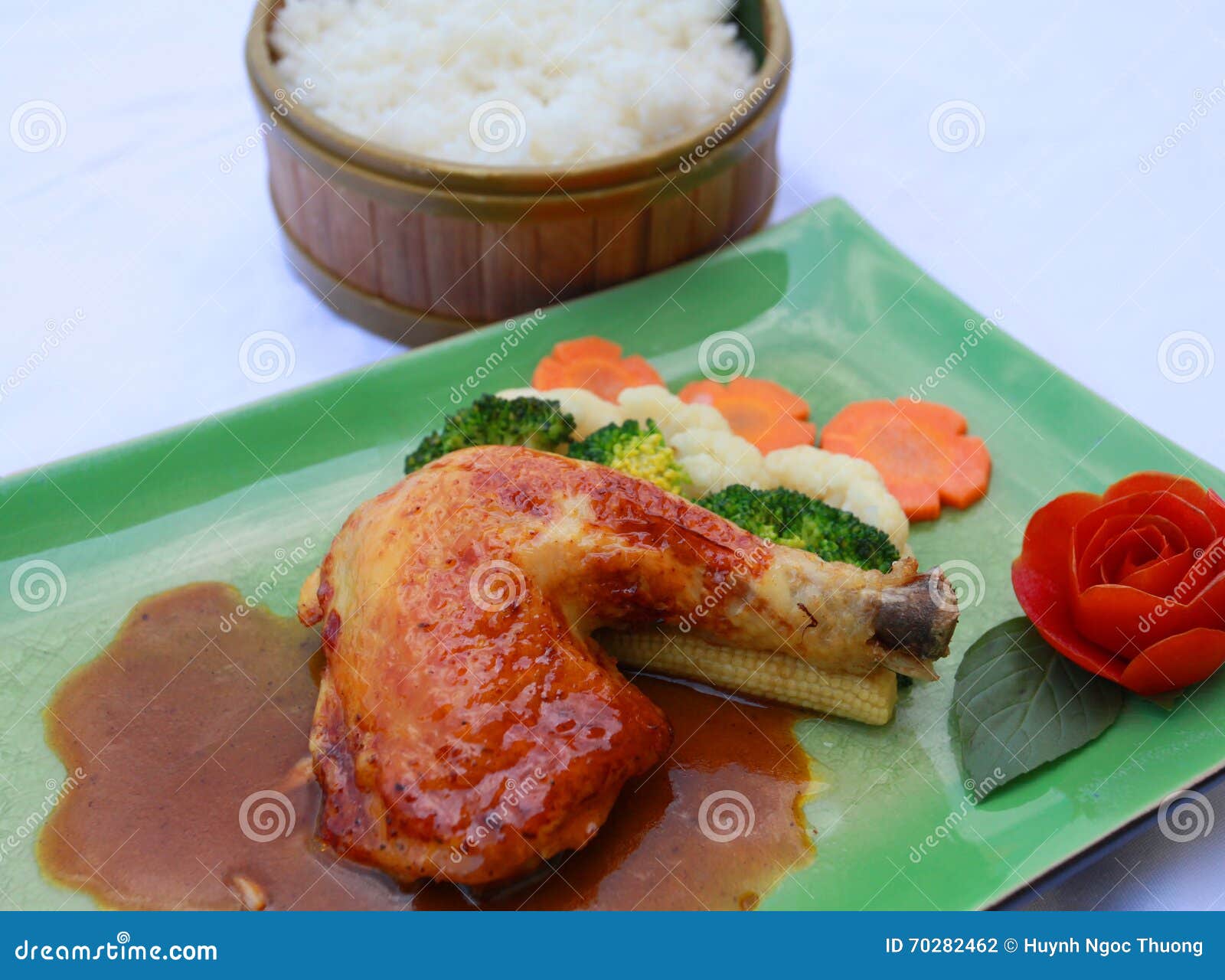 Fried chicken ham stock photo. Image of tomato, food - 70282462