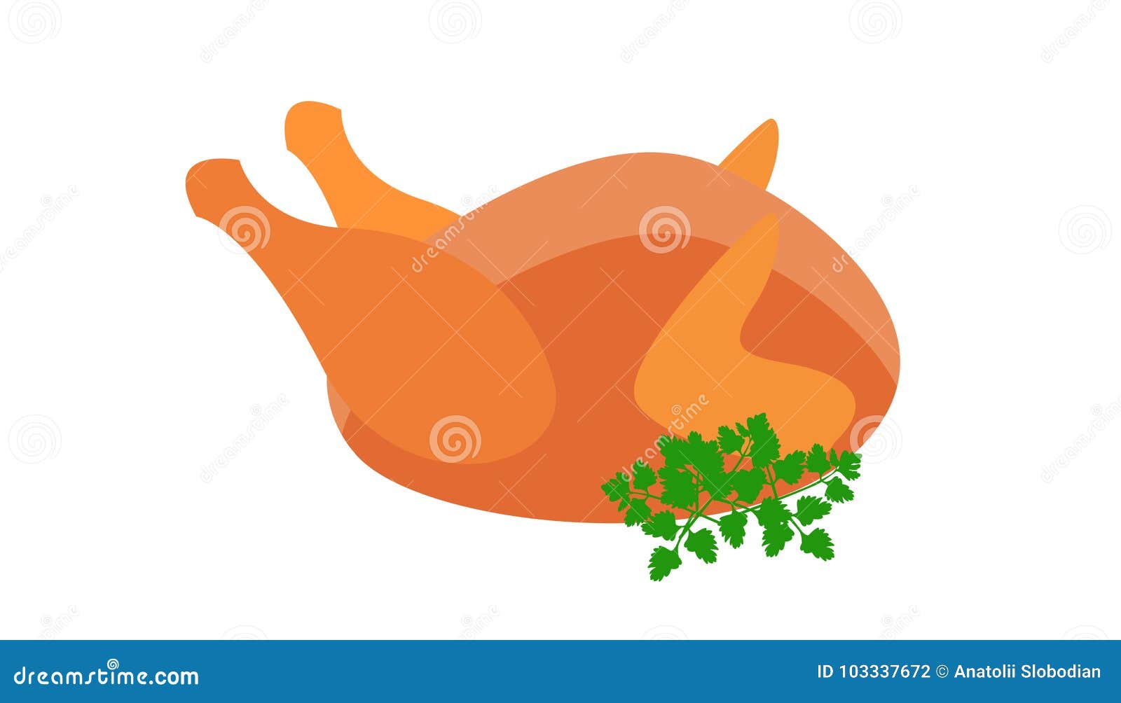 Fried Chicken with Herbs and Spices Stock Vector - Illustration of ...