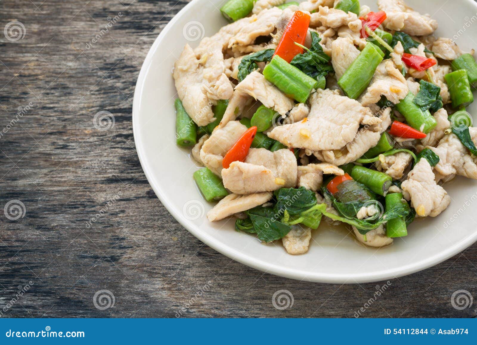 Fried Chicken with Holy Basil Stock Photo - Image of baby, dinner: 54112844