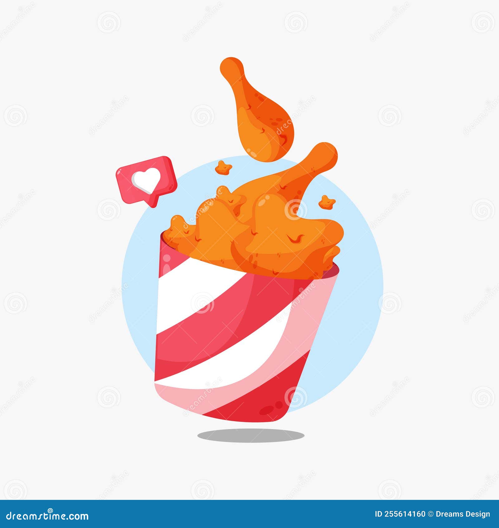 Fried Chicken Icon with Bucket Stock Vector - Illustration of vector ...
