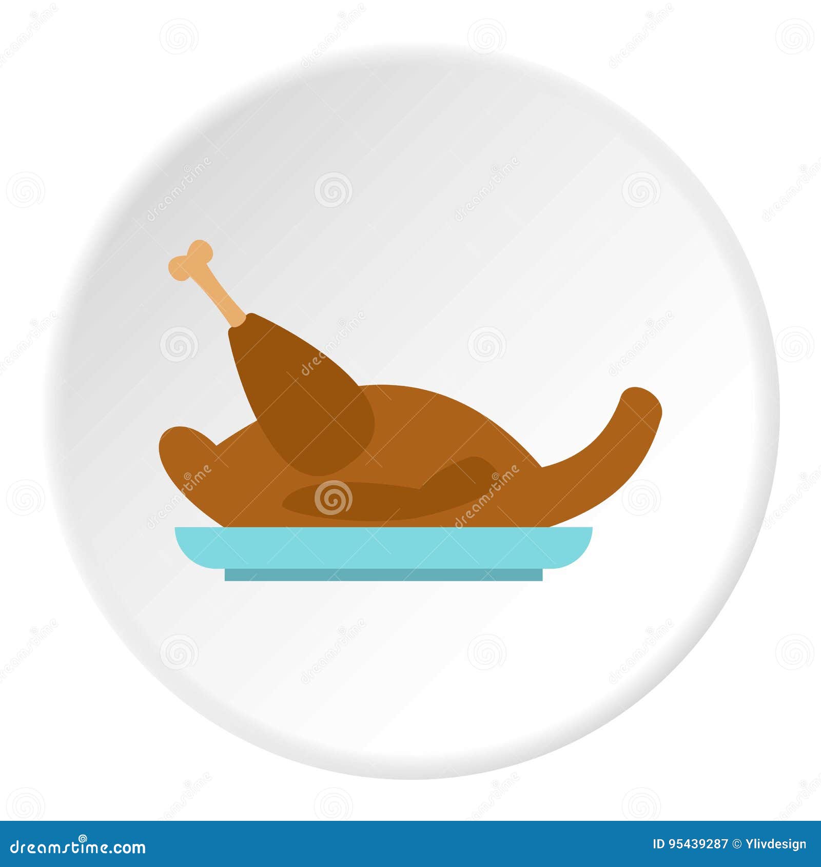 Fried chicken icon circle stock vector. Illustration of breast - 95439287