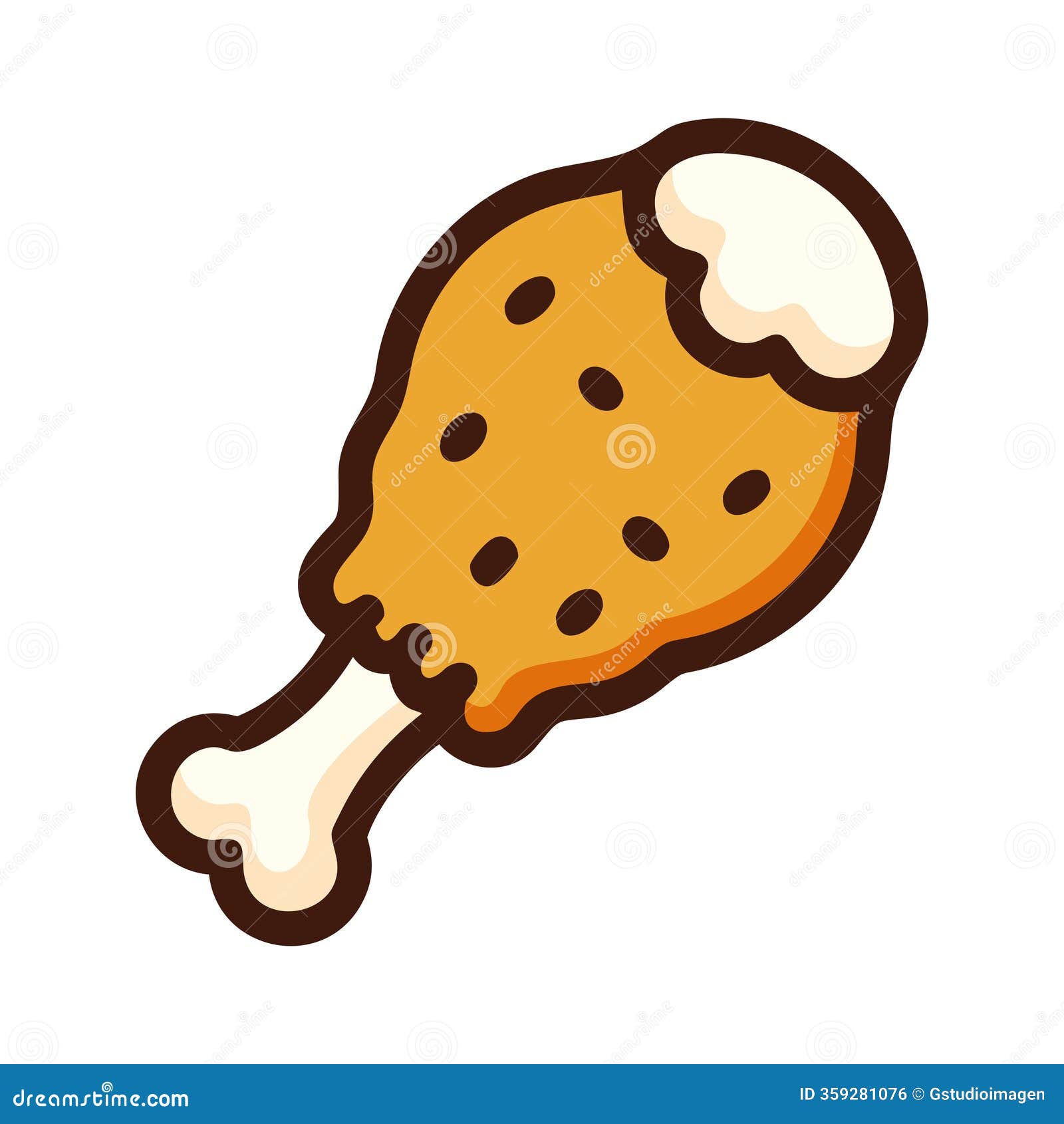 Fried Chicken Icon stock illustration. Illustration of fast - 359281076
