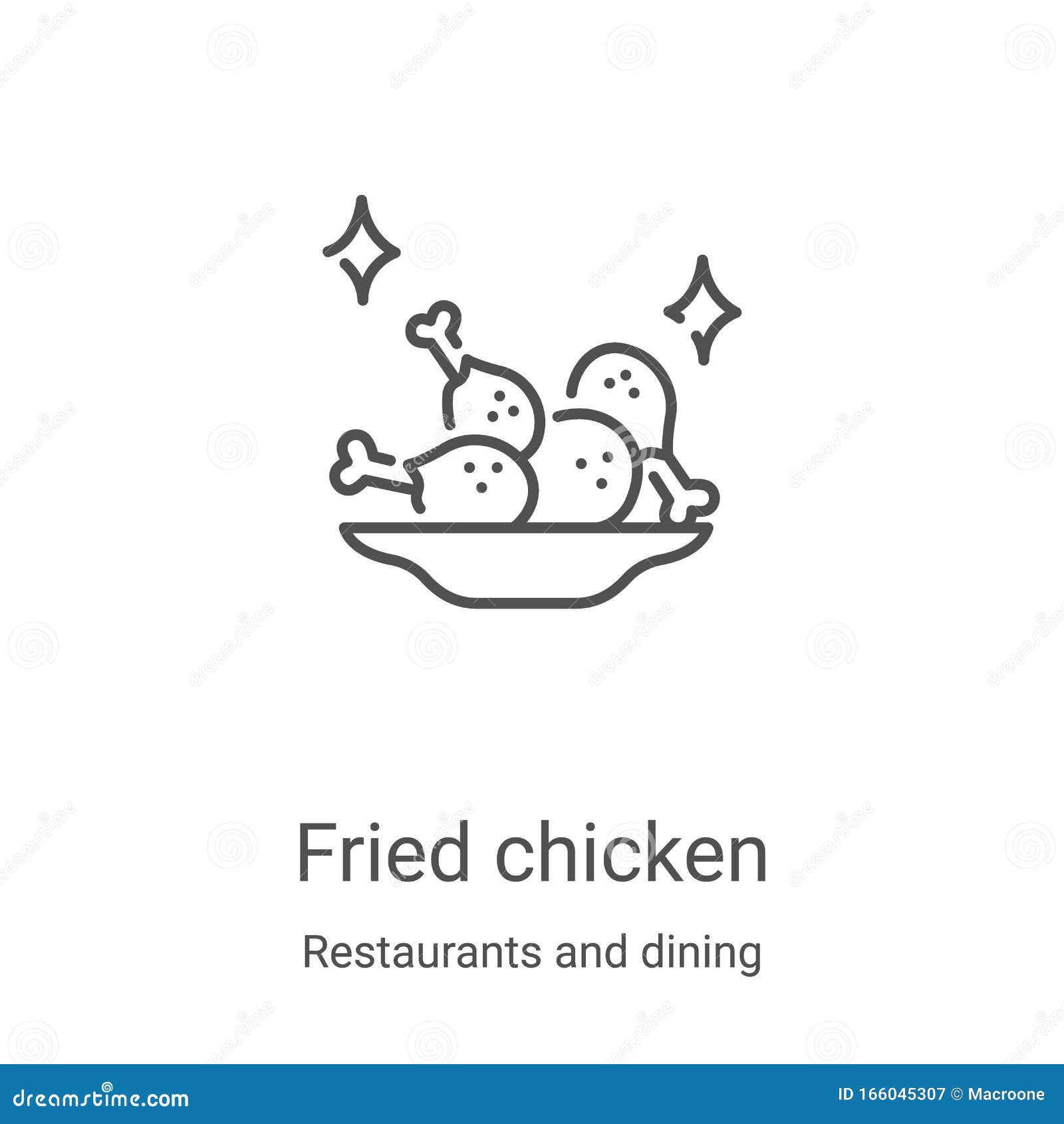Fried Chicken Icon Vector from Restaurants and Dining Collection. Thin ...