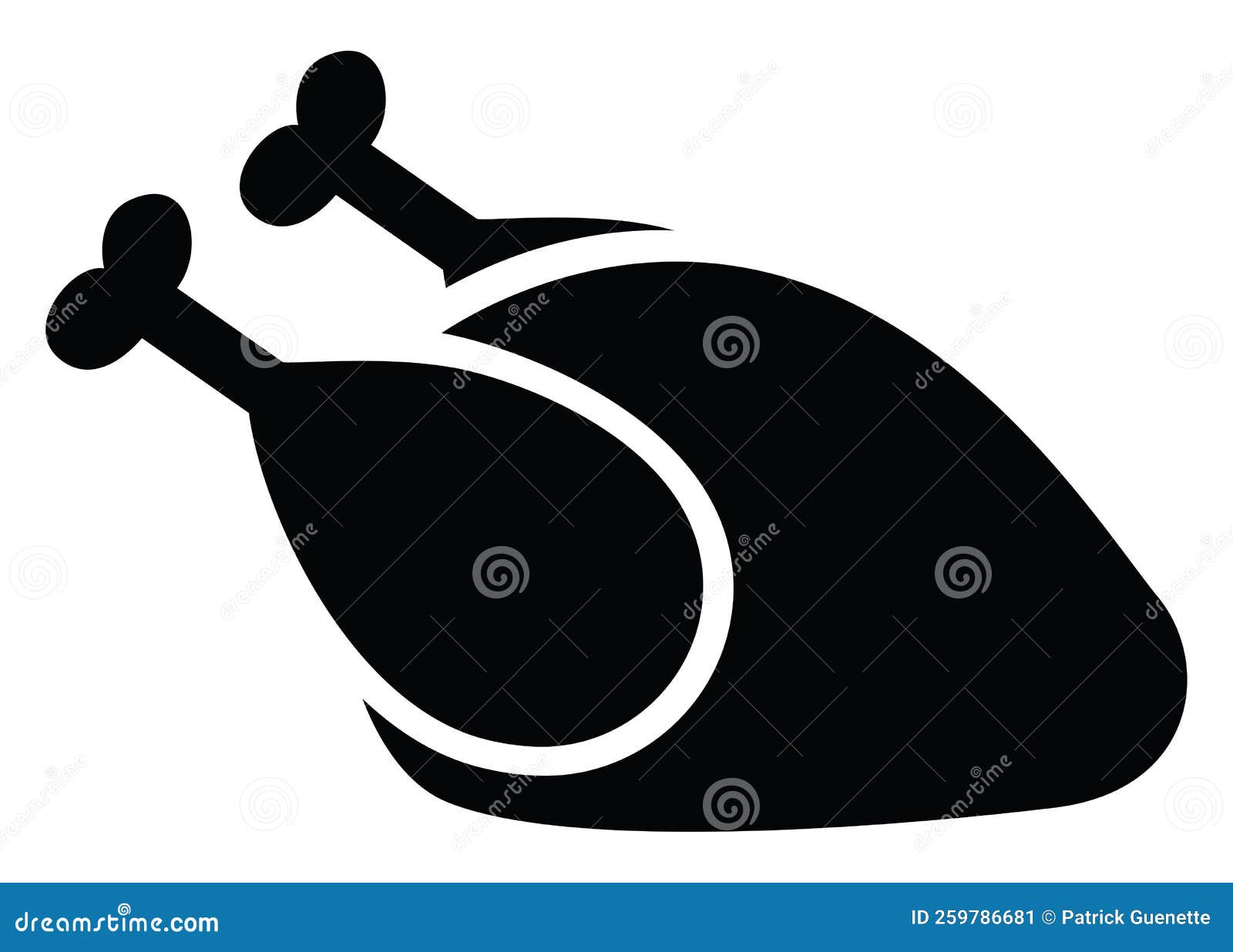 Fried chicken, icon stock vector. Illustration of hand - 259786681