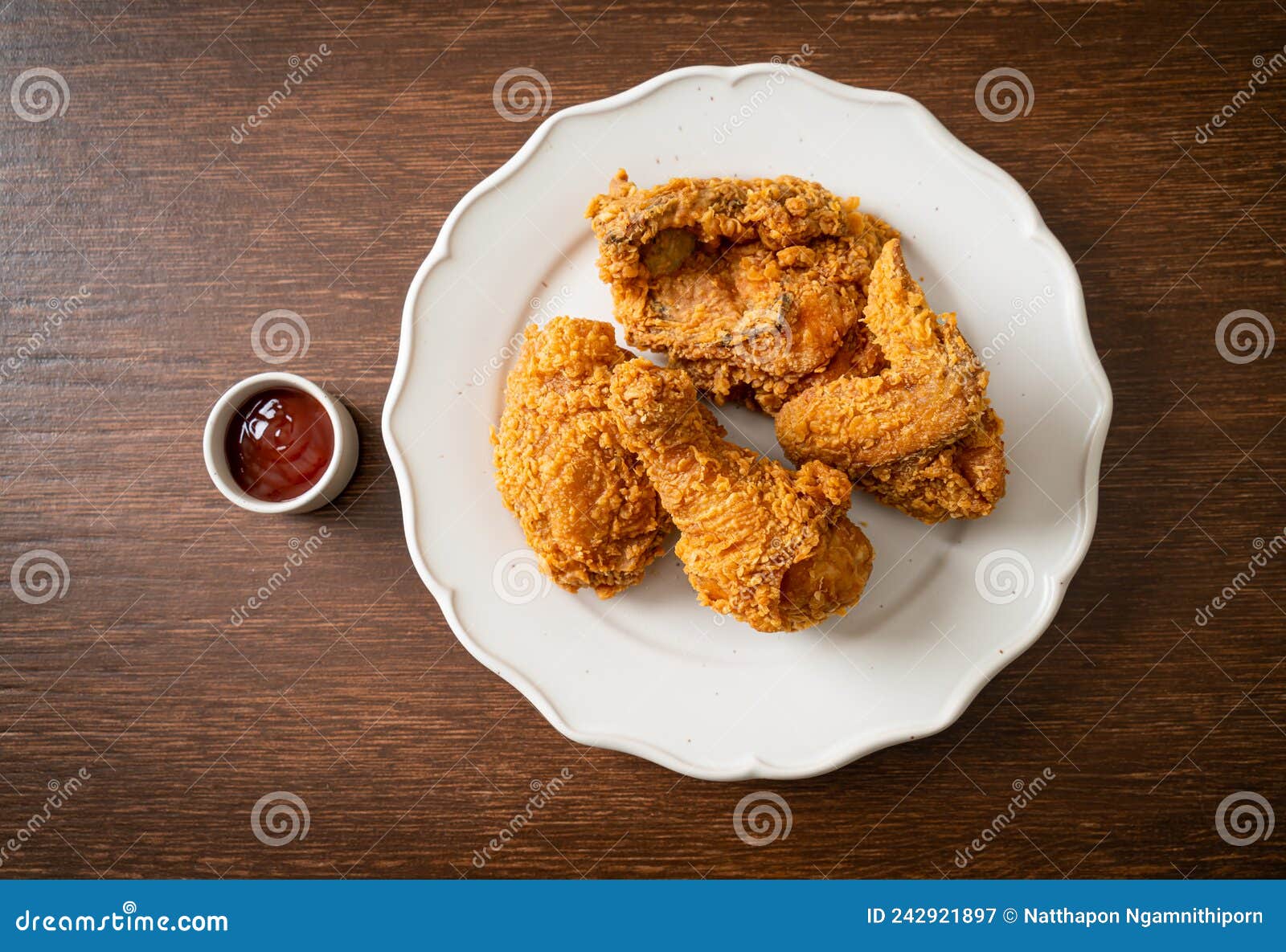 Fried Chicken with Ketchup on Plate Stock Image - Image of junk ... Fried Chicken with Ketchup on Plate Stock Image - Image of junk ...