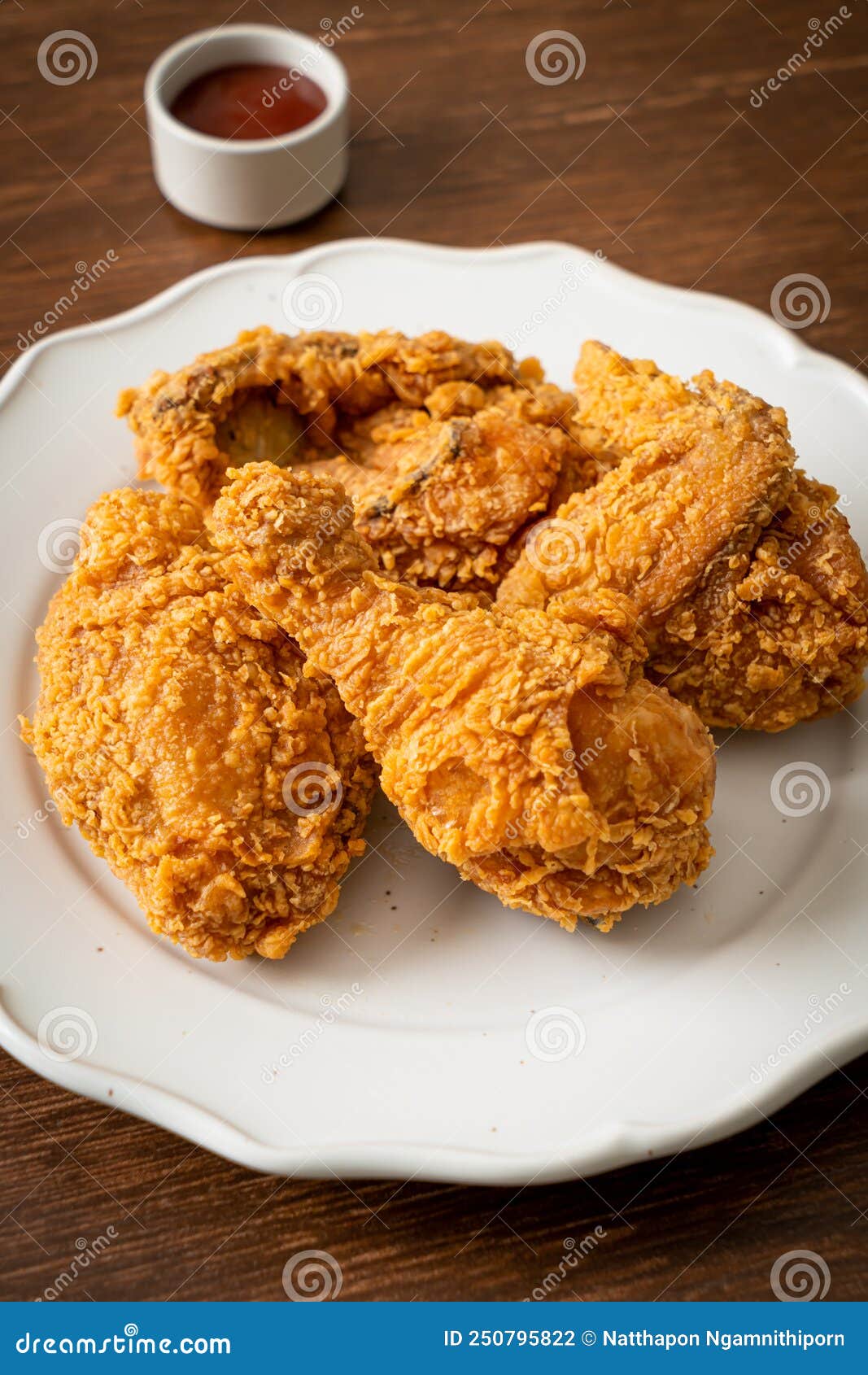 Fried Chicken with Ketchup on Plate Stock Photo - Image of breaded ... Fried Chicken with Ketchup on Plate Stock Photo - Image of breaded ...