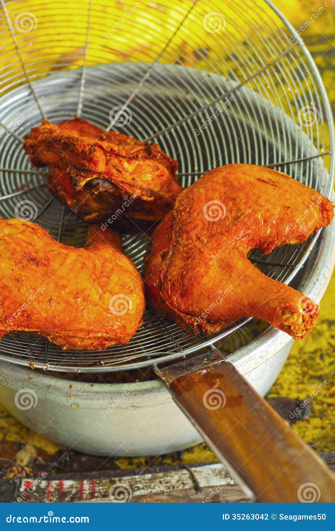 Fried Chicken in the Kitchen. Stock Photo - Image of dinner, cooked ...
