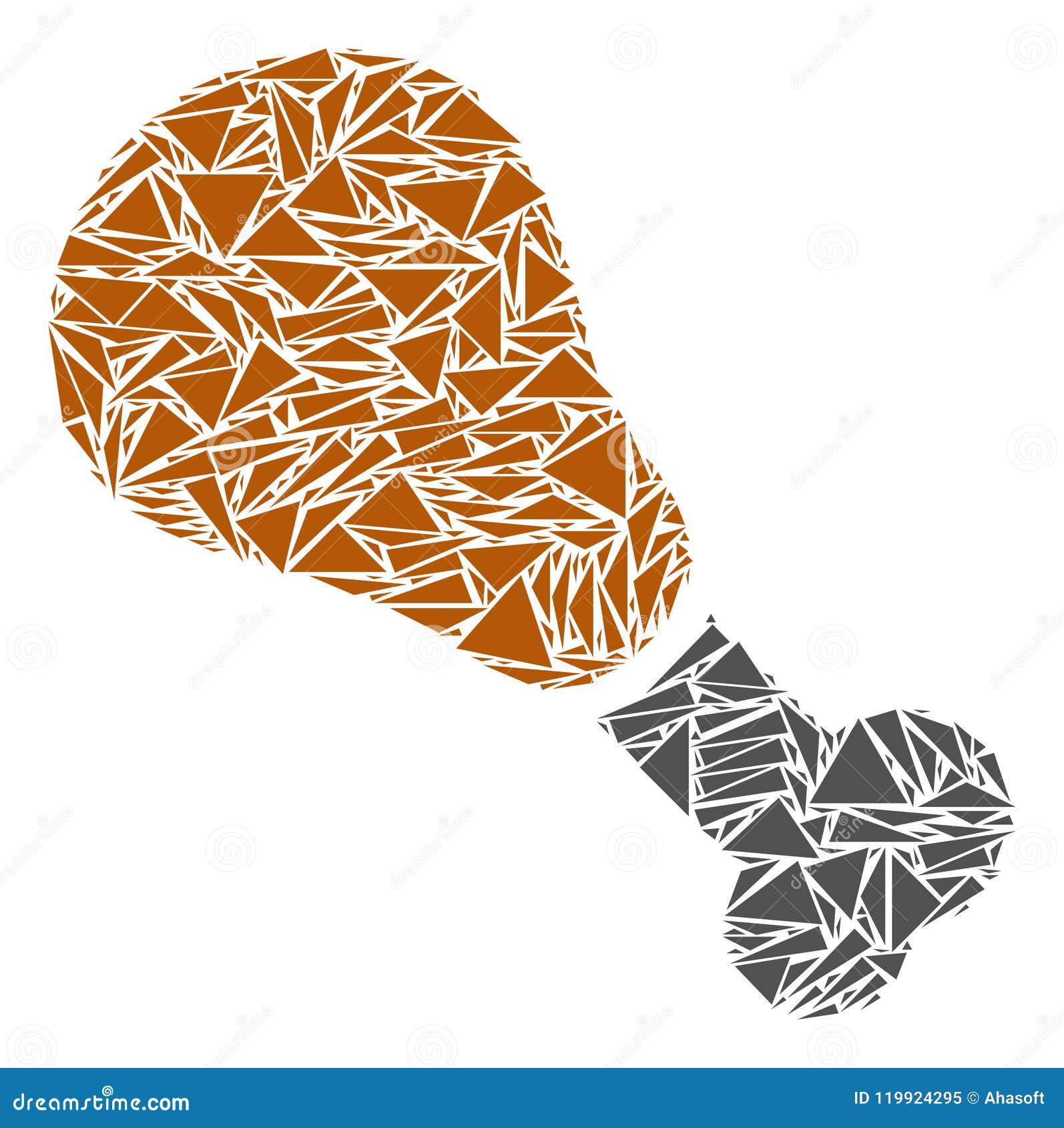 Fried Chicken Leg Collage of Triangles Stock Vector - Illustration of ...