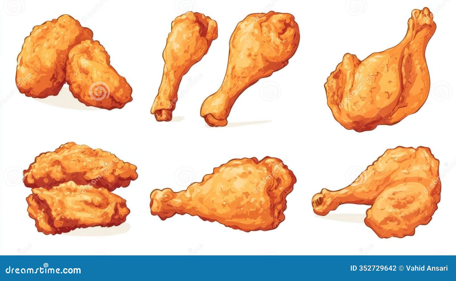 Fried Chicken Leg Falling in the Air Isolated on White Background Stock ...