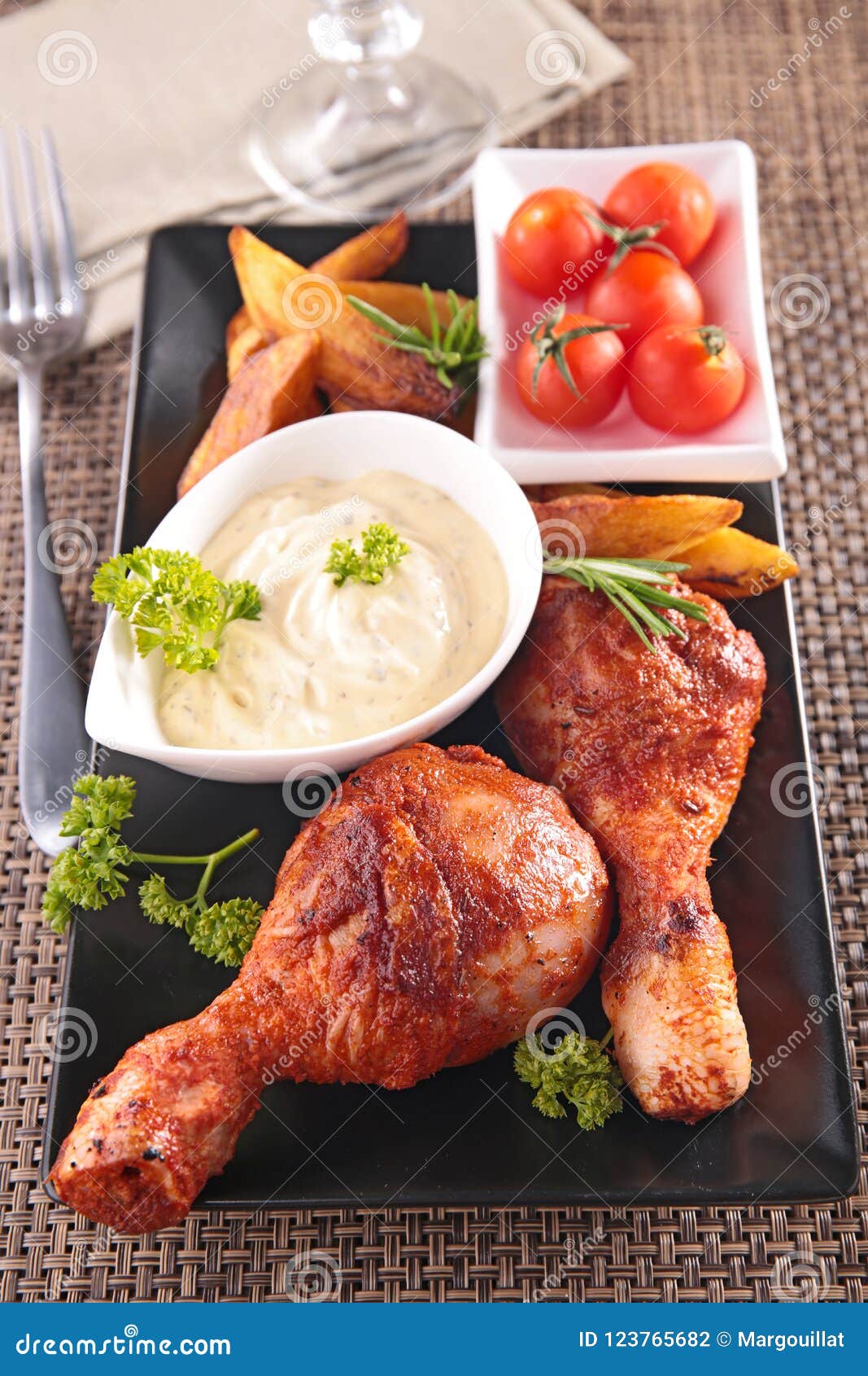 Fried chicken leg stock photo. Image of dinner, chicken - 123765682
