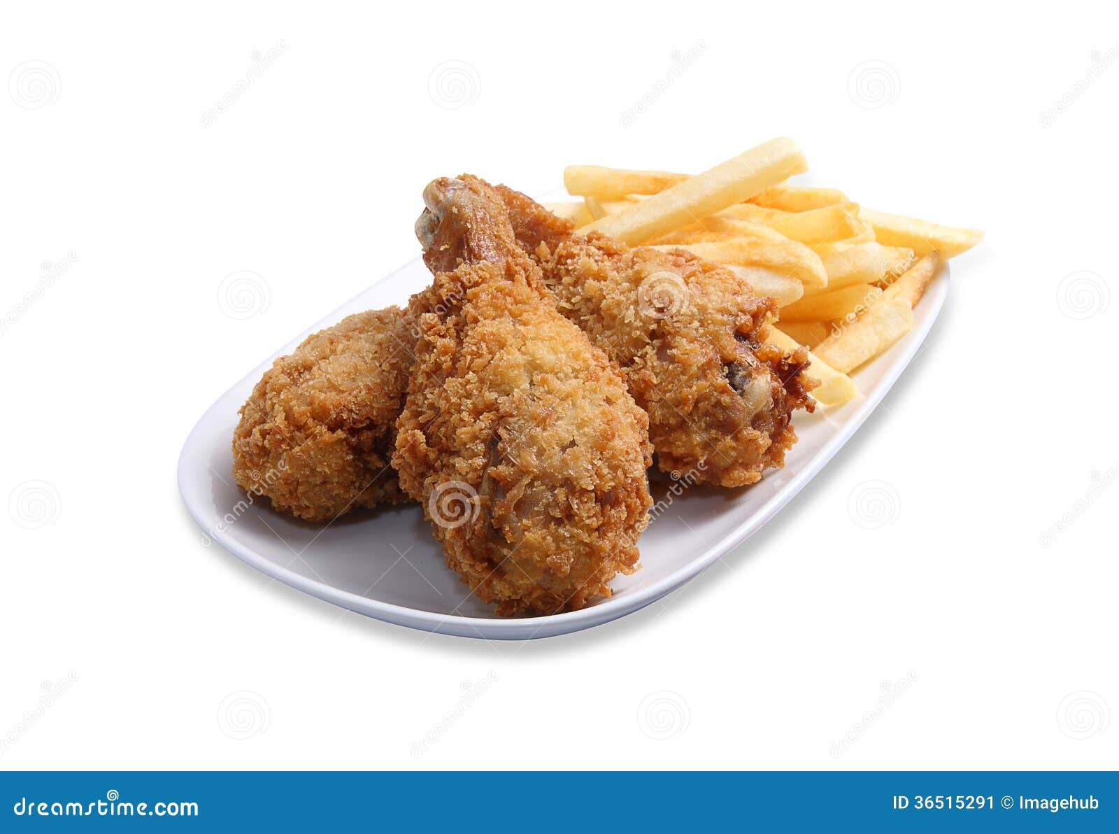 Fried Chicken Leg with Potato Chips Stock Image - Image of pile, icon ...