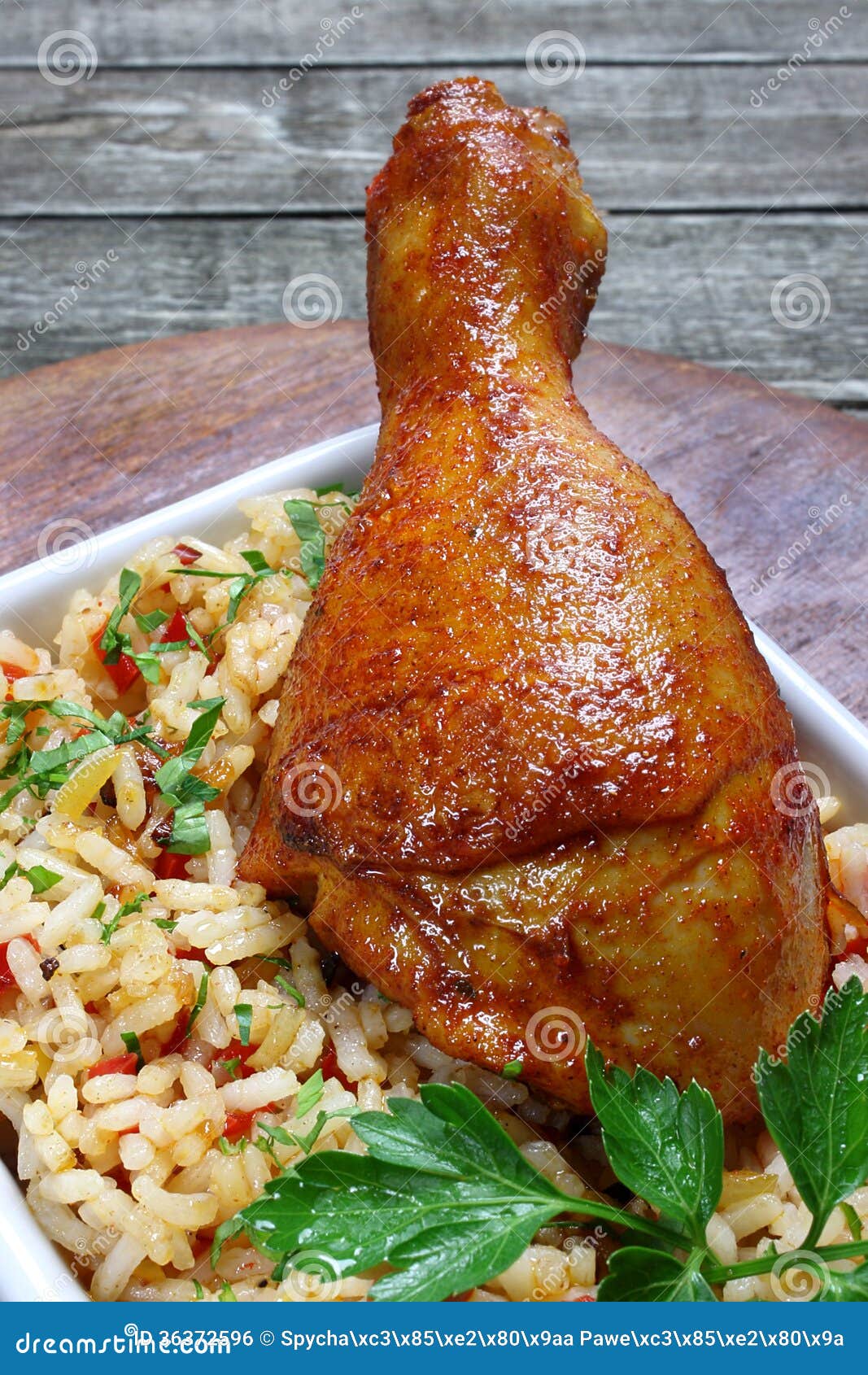 Fried chicken leg stock photo. Image of vegetable, tasty - 36372596